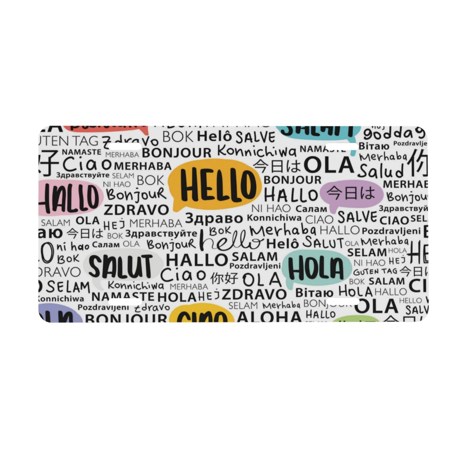 Junzan Hello Front License Plate Covers Decorative Car Metal Plates ...