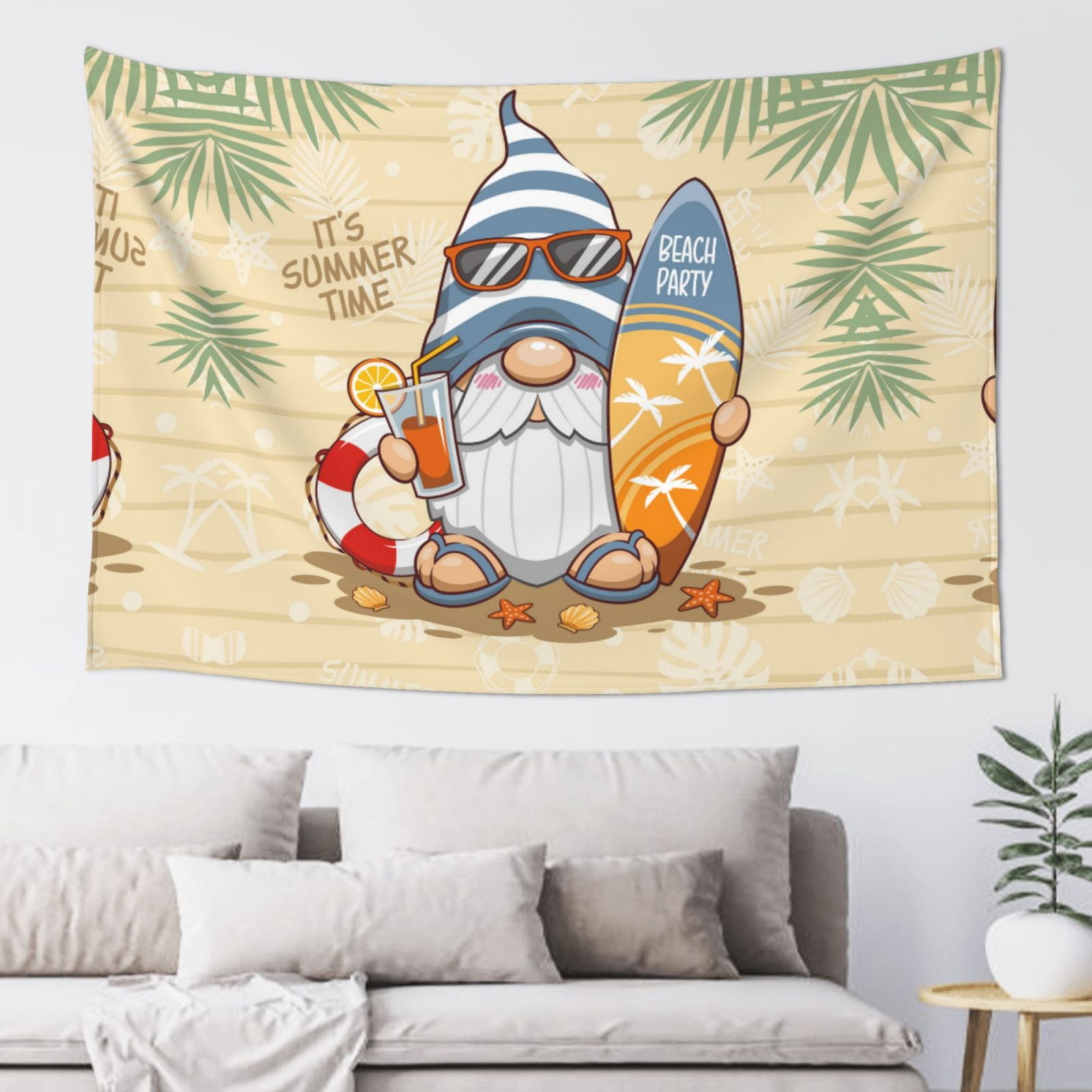Junzan Hello Summer Cute Gnome Tapestry Hippie Tapestry For Bedroom ...