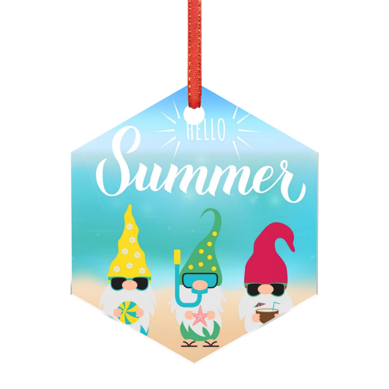 Junzan Hello Summer Gnome 1 Pattern Christmas Ornaments,1 PCS Christmas ...
