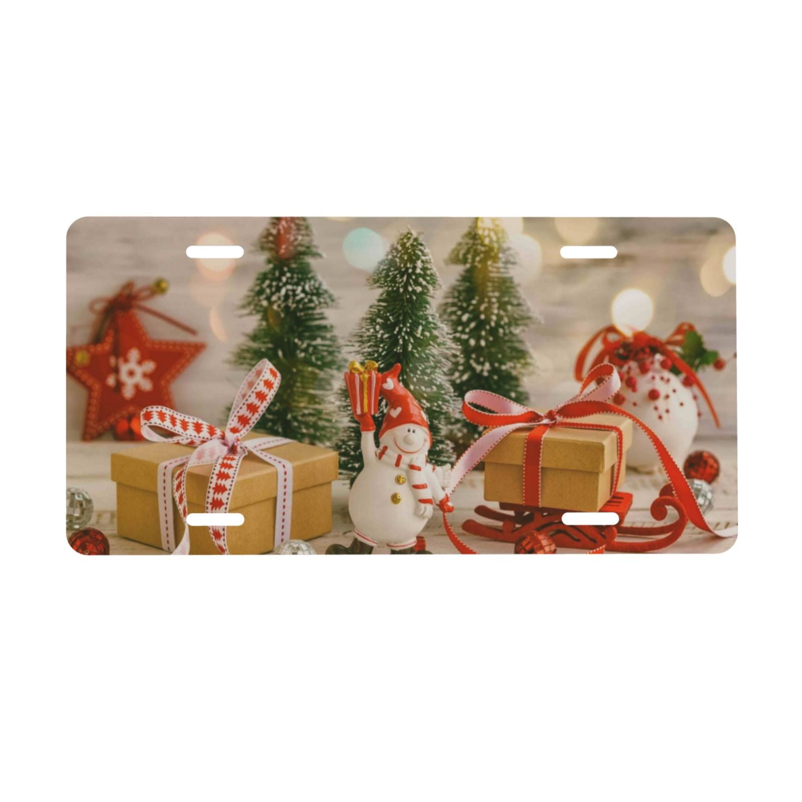 Junzan Holiday Christmas Stars Front License Plate Covers Decorative ...