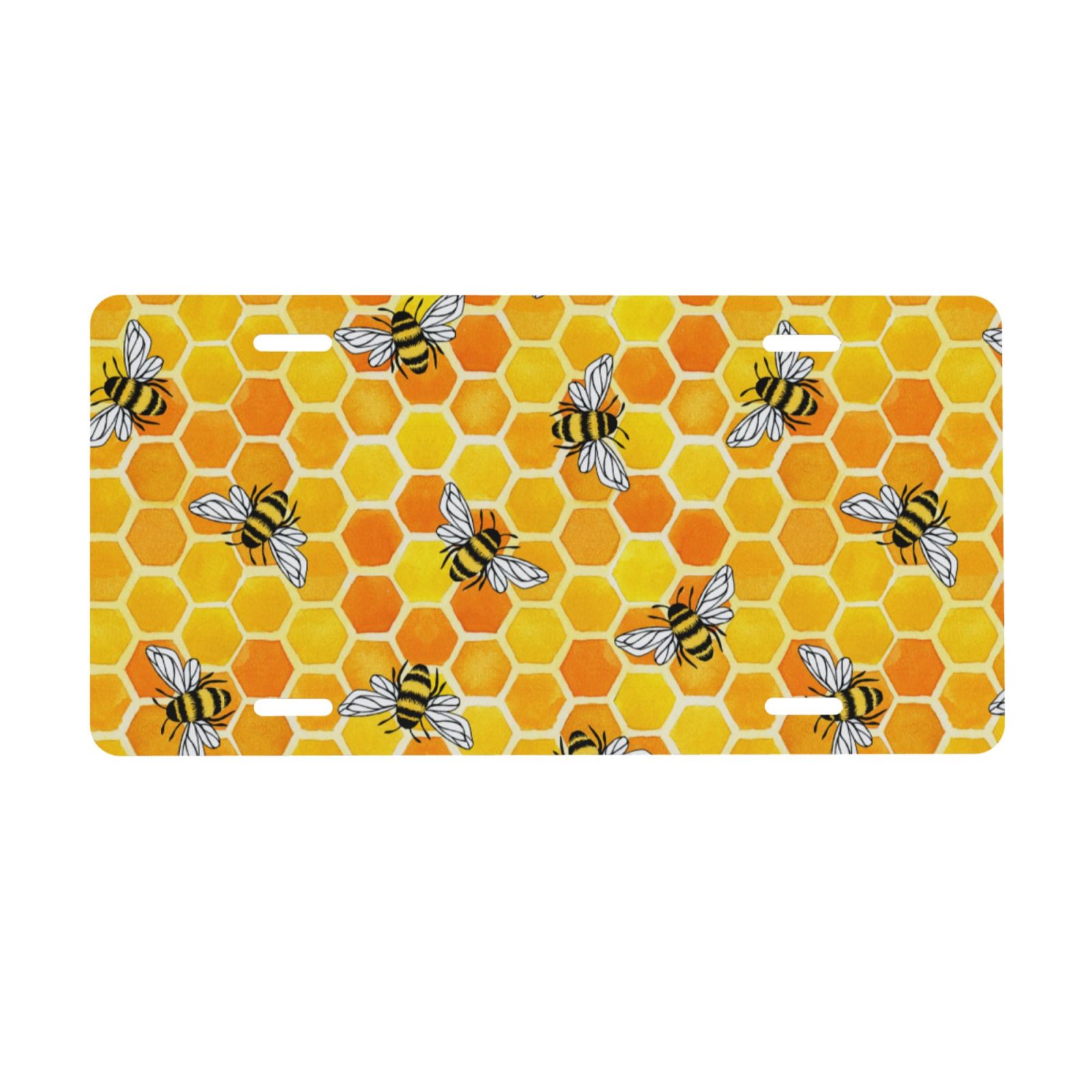 Junzan Honeycombs Front License Plate Covers Decorative Car Metal ...