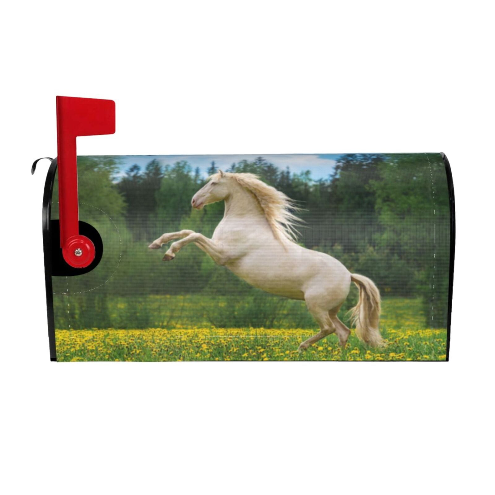 Junzan Horse Rearing Up In The Field Pattern Mailbox Covers,Magnetic ...