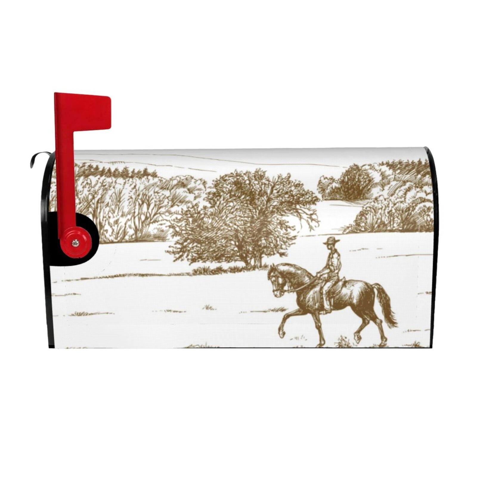 Junzan Horse Rider In Field Pattern Mailbox Covers,Magnetic Mailbox ...