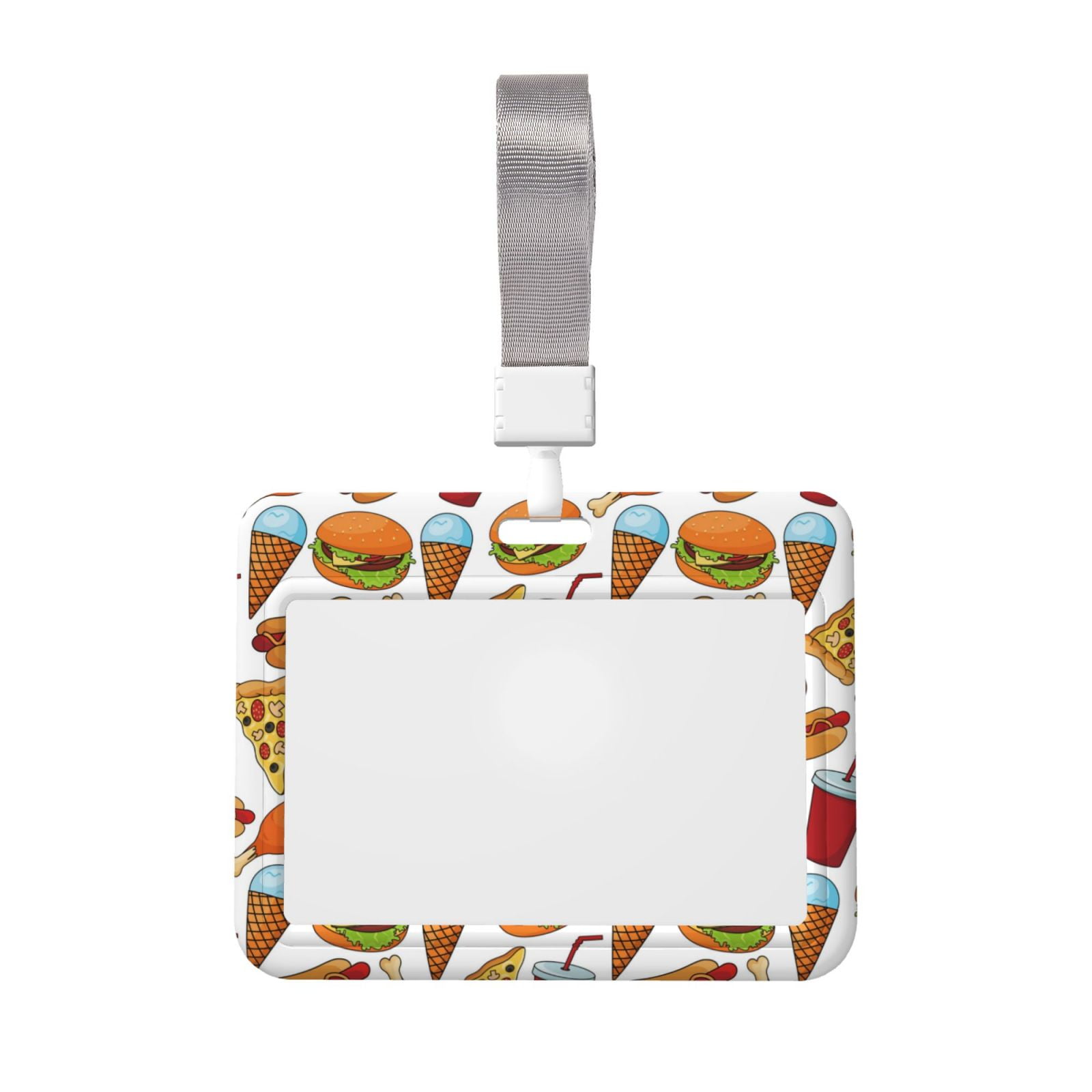 Junzan Hot Dog Burger ID Badge Holder with Windows Key Card Work Badge ...