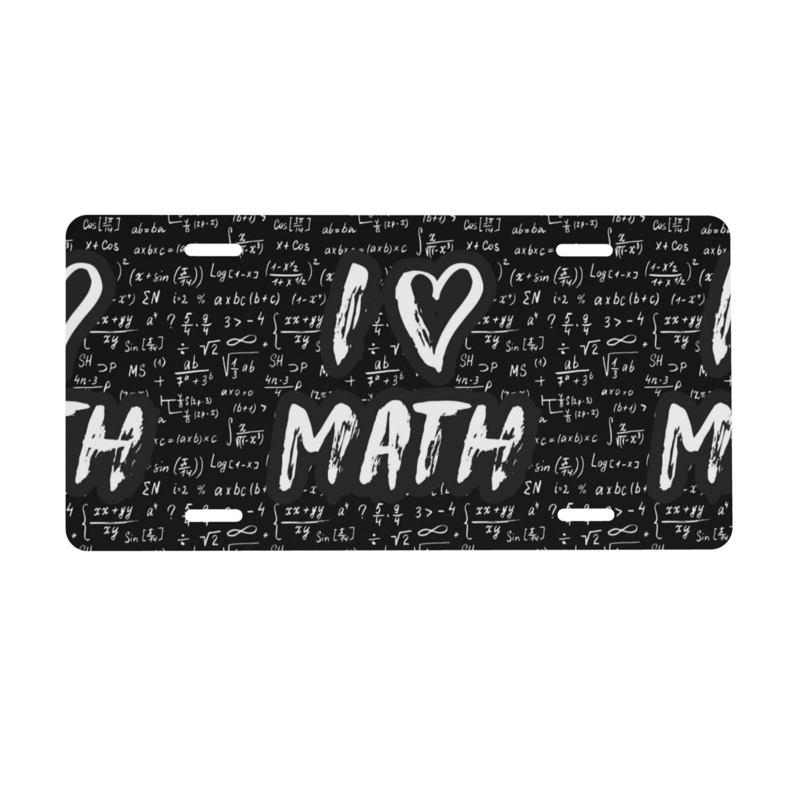 Junzan I Love Math Front License Plate Covers Decorative Car Metal ...