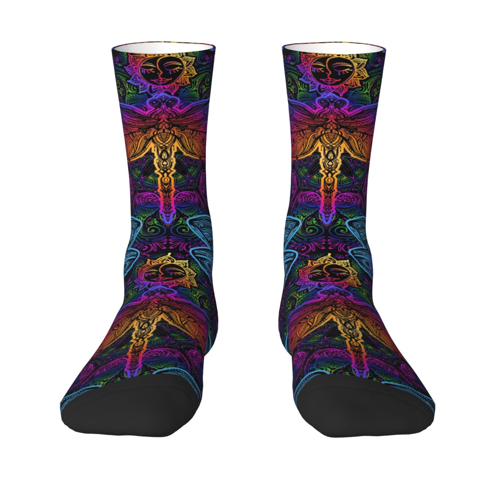 Junzan Indian Mandalas Dragonfly Mens Funny Socks For Men Women ...