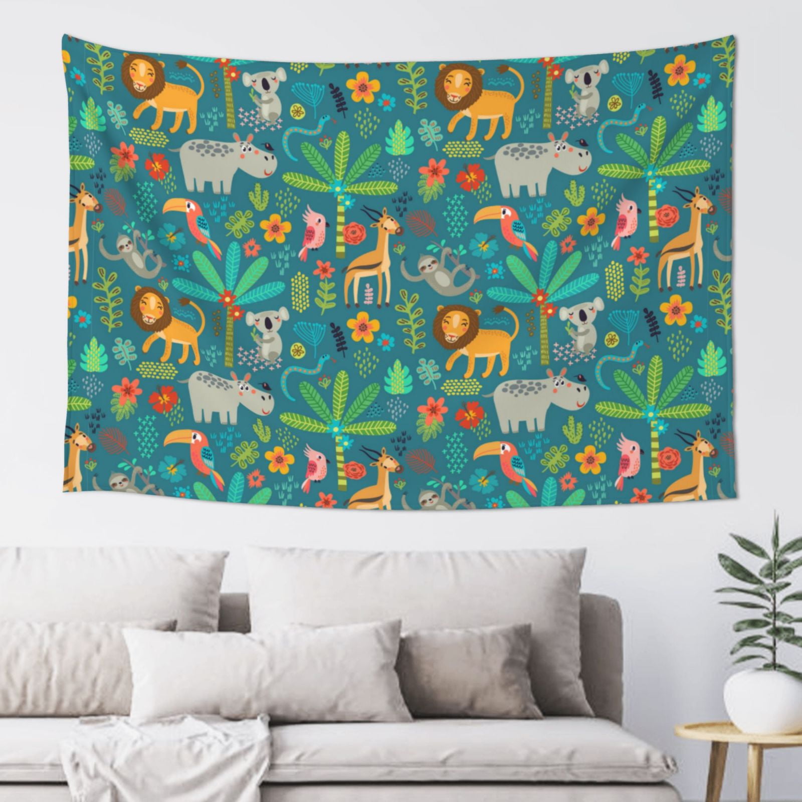 Junzan Jungle Animals Tapestry Hippie Tapestry For Bedroom Aesthetic ...