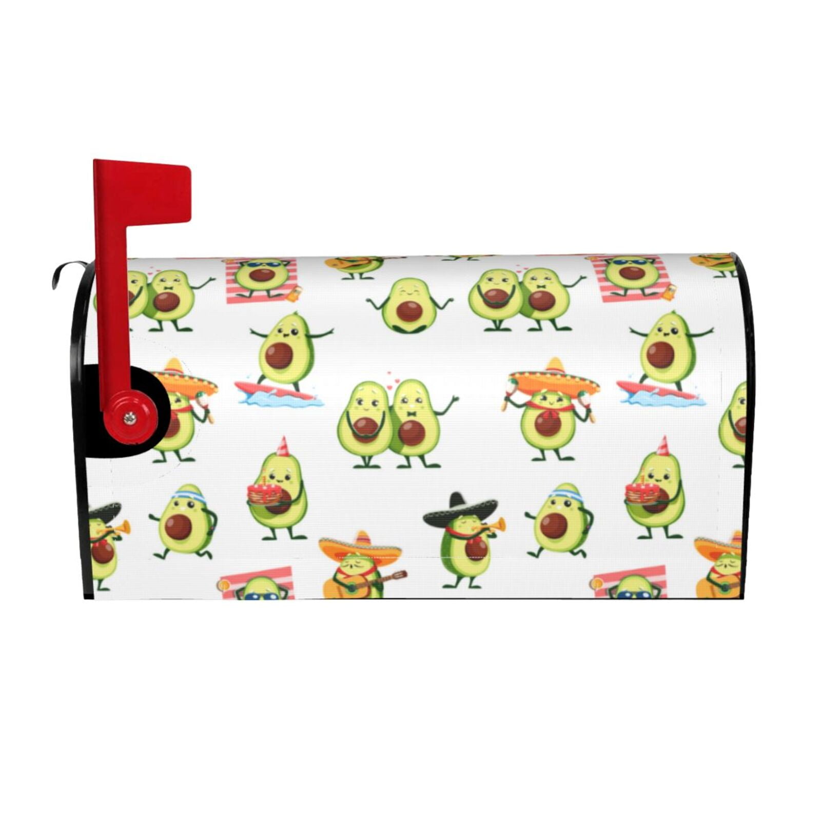 Junzan Kawaii Mexican Avocado Pattern Mailbox Covers,Magnetic Mailbox Waterproof Post Box Cover ...