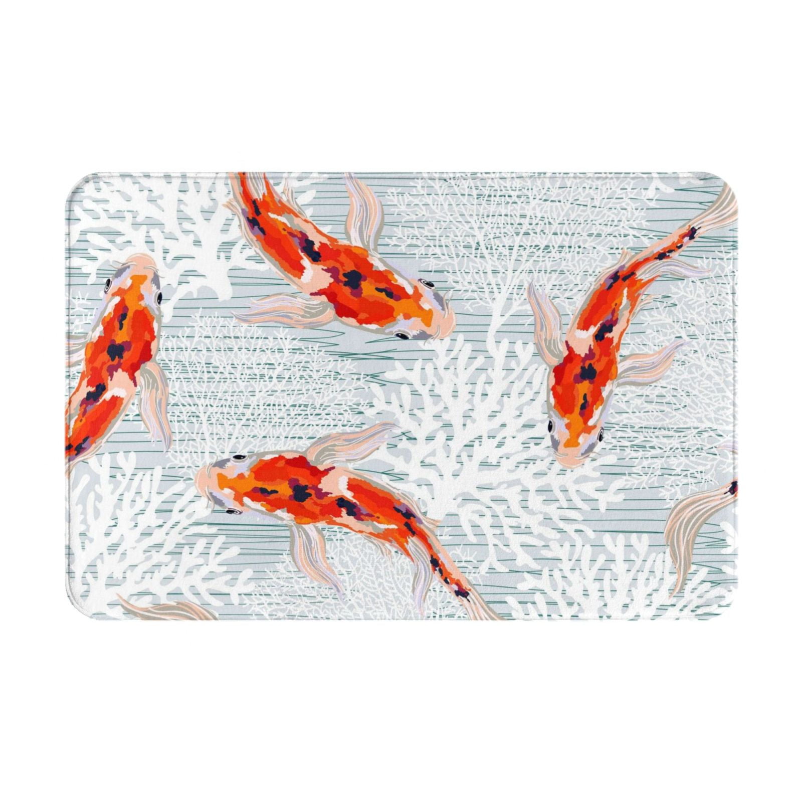 Junzan Koi Fish Corals,Spring Summer Custom Funny Welcome Doormat ...