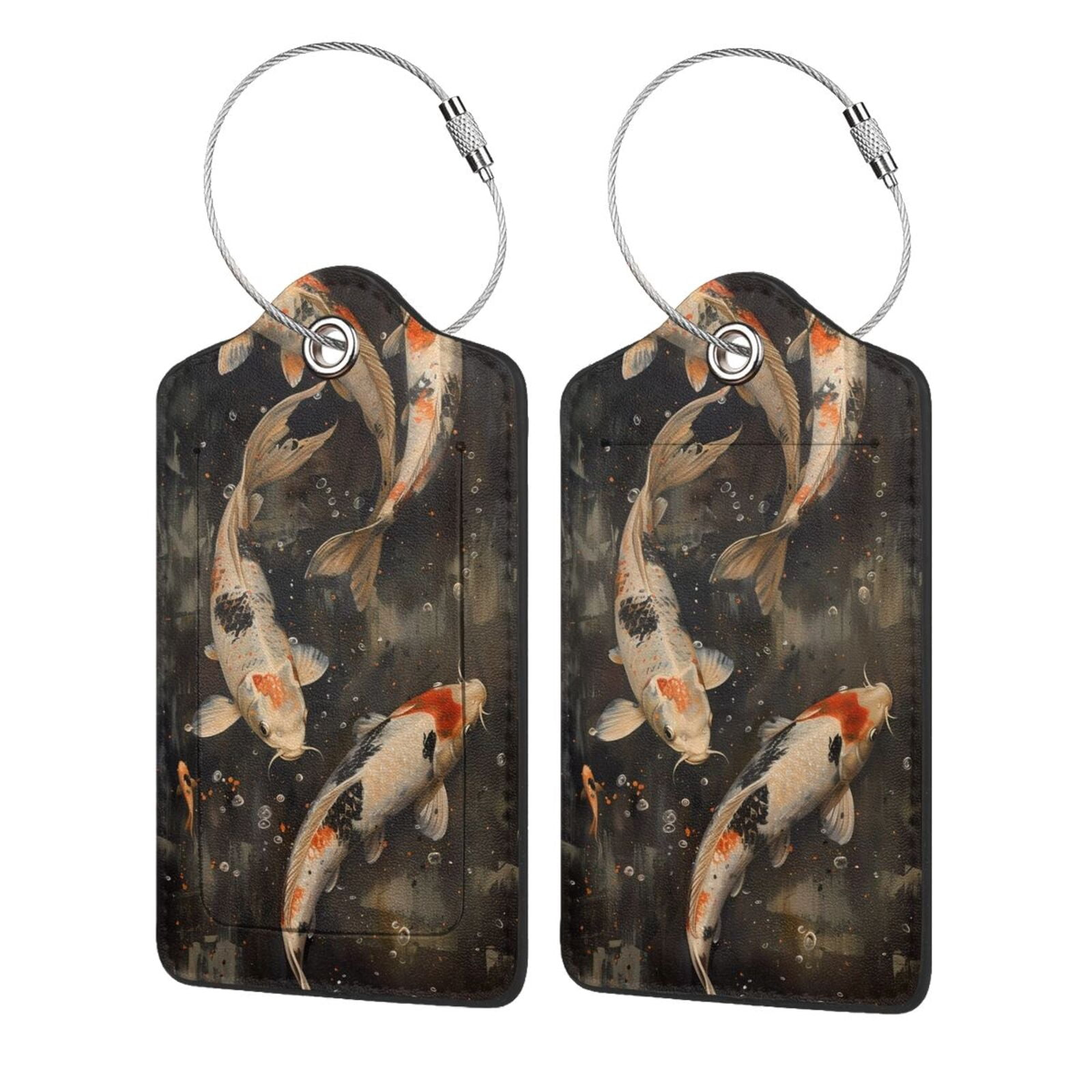 Junzan Koi Fish Tranquility for Luggage Tags,Leather Luggage Tags for ...
