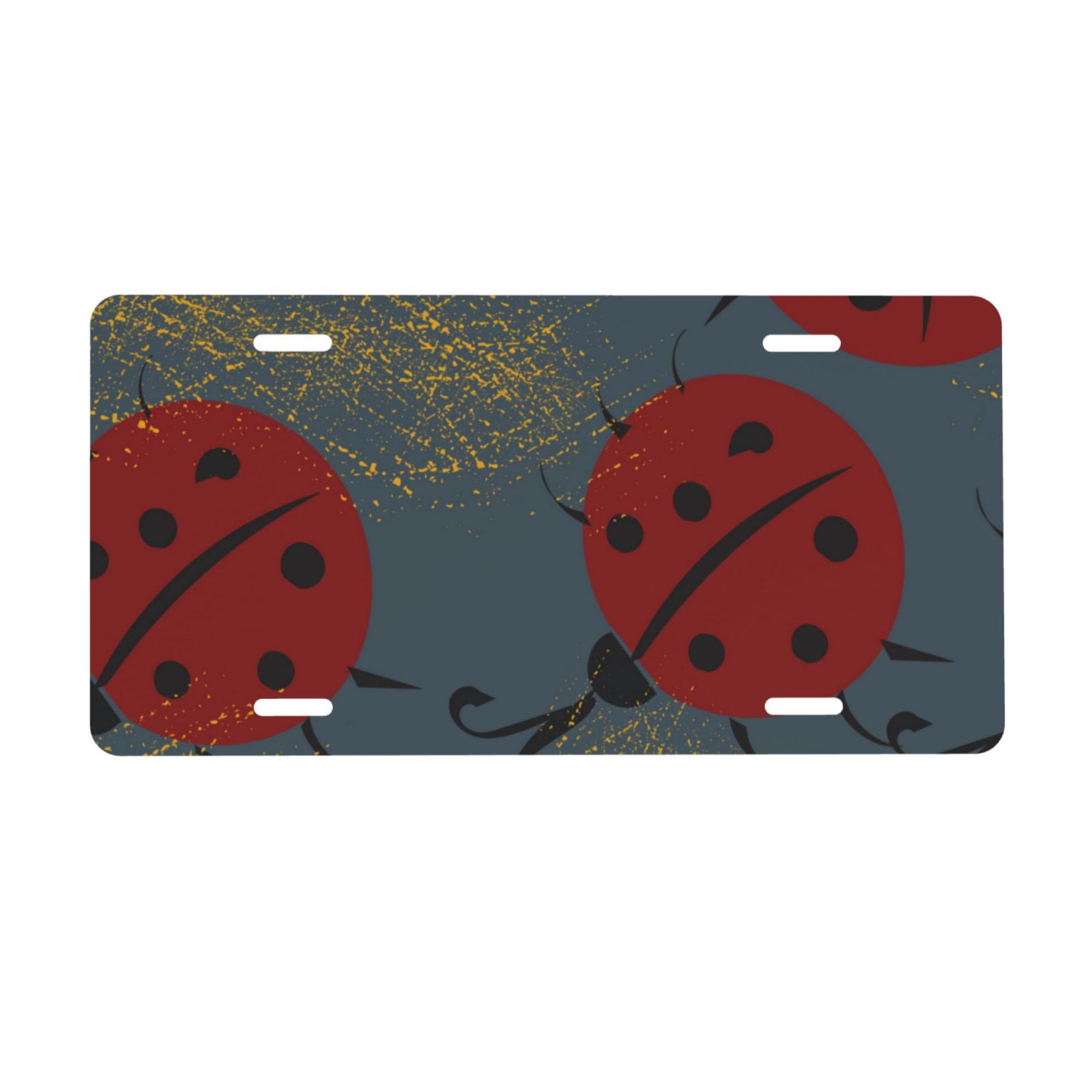 Junzan Ladybug Front License Plate Covers Decorative Car Metal Plates ...