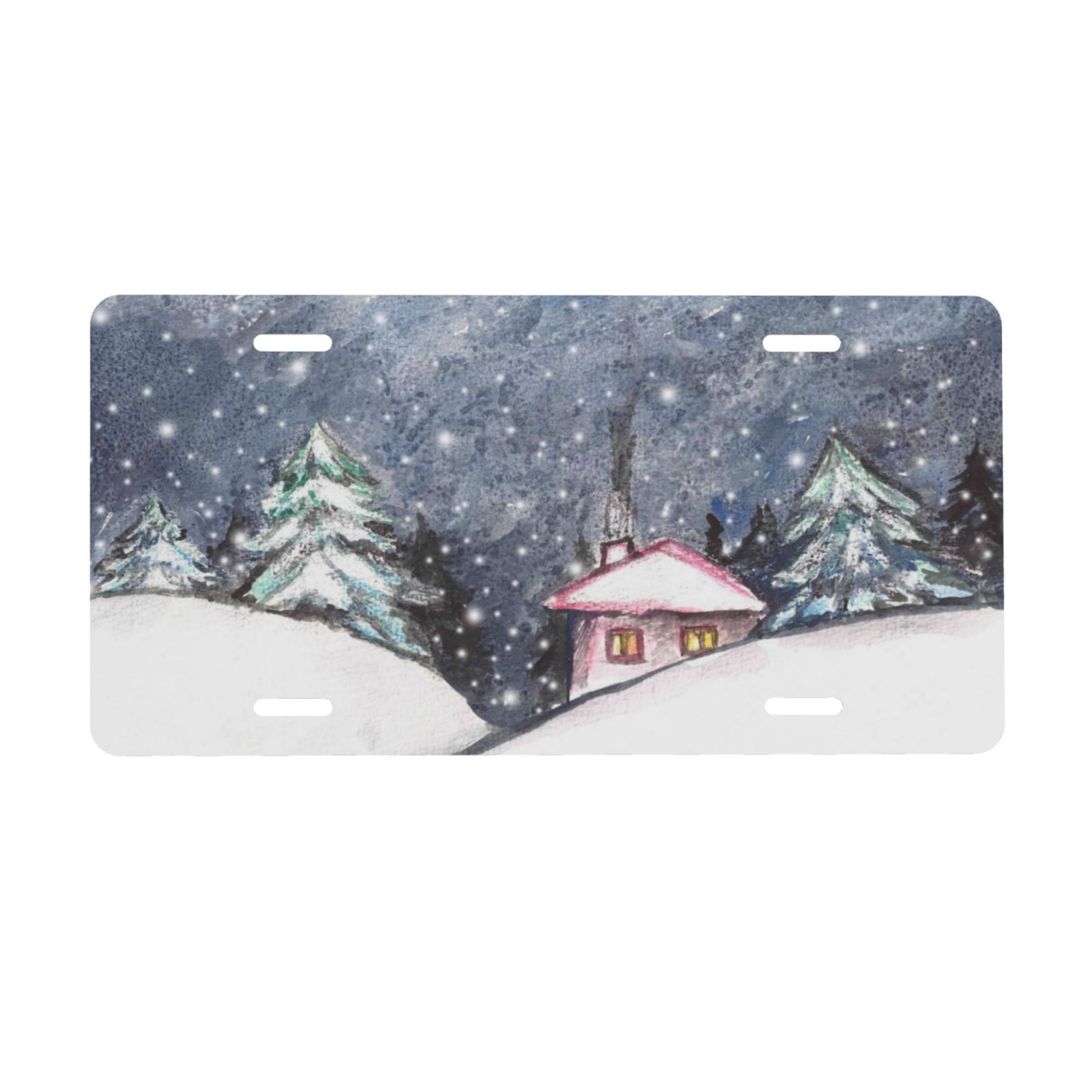 Junzan Landscape For Christmas Front License Plate Covers Decorative ...