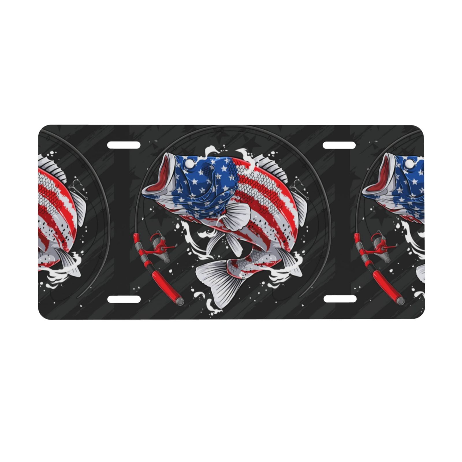 Junzan Largemouth Bass Fish In Usa Front License Plate Covers ...