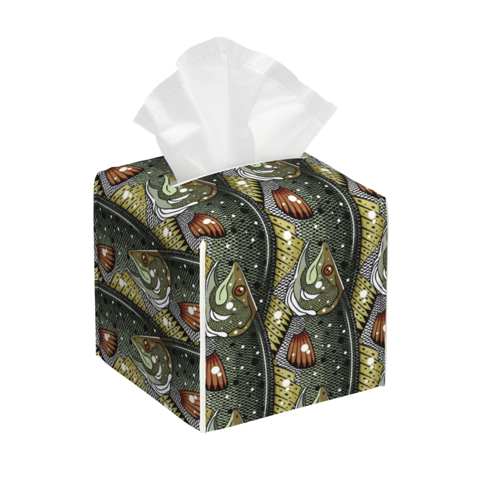 Junzan Largemouth Bass Fish for Tissue Box Cover Holder, Square Facial ...
