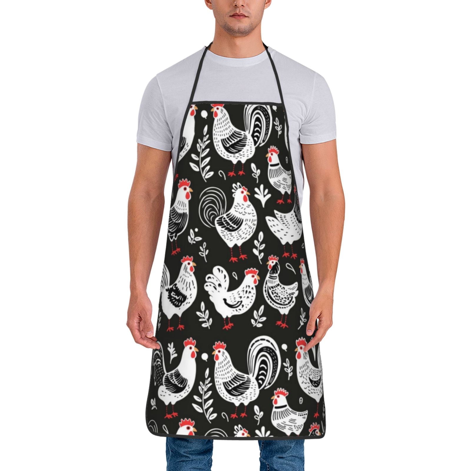 Junzan Laying Hens And Roosters Print Kitchen Cooking Aprons, Chef ...
