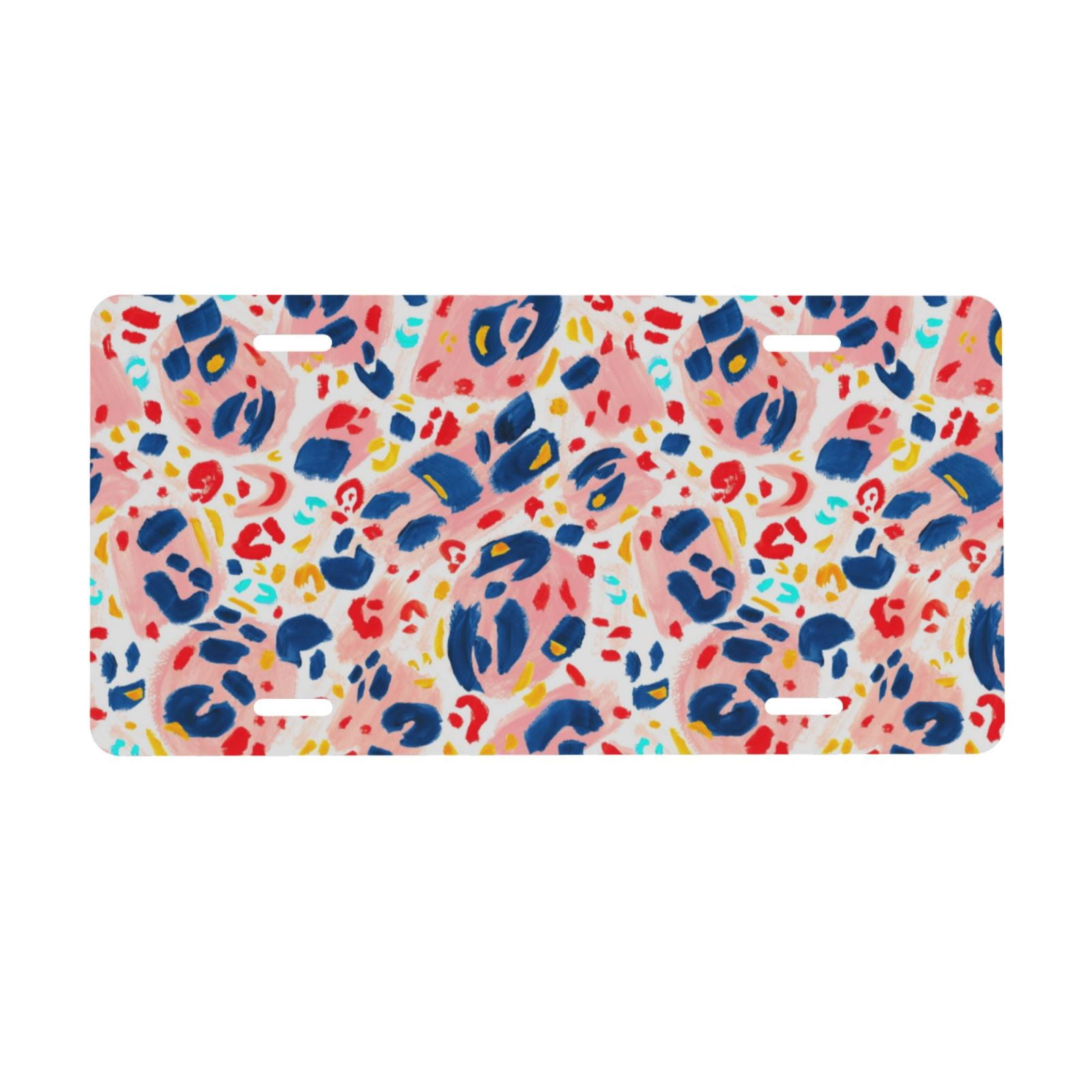 Junzan Leopard Print (2) Front License Plate Covers Decorative Car ...