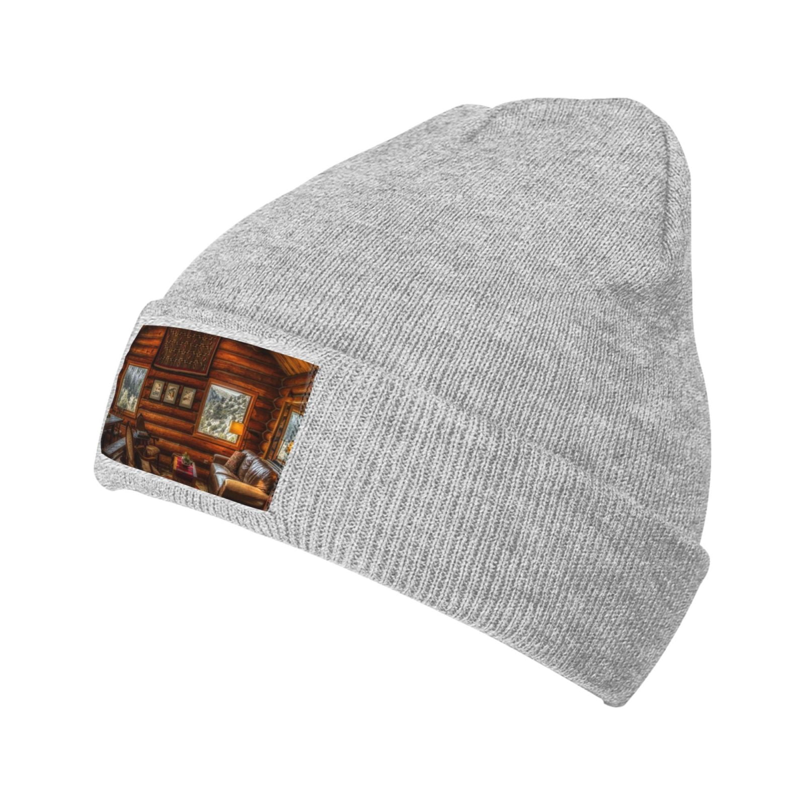 Junzan Log Cabin Inside Mens Winter Hats Thick Knit Cuff Beanie Cap ...