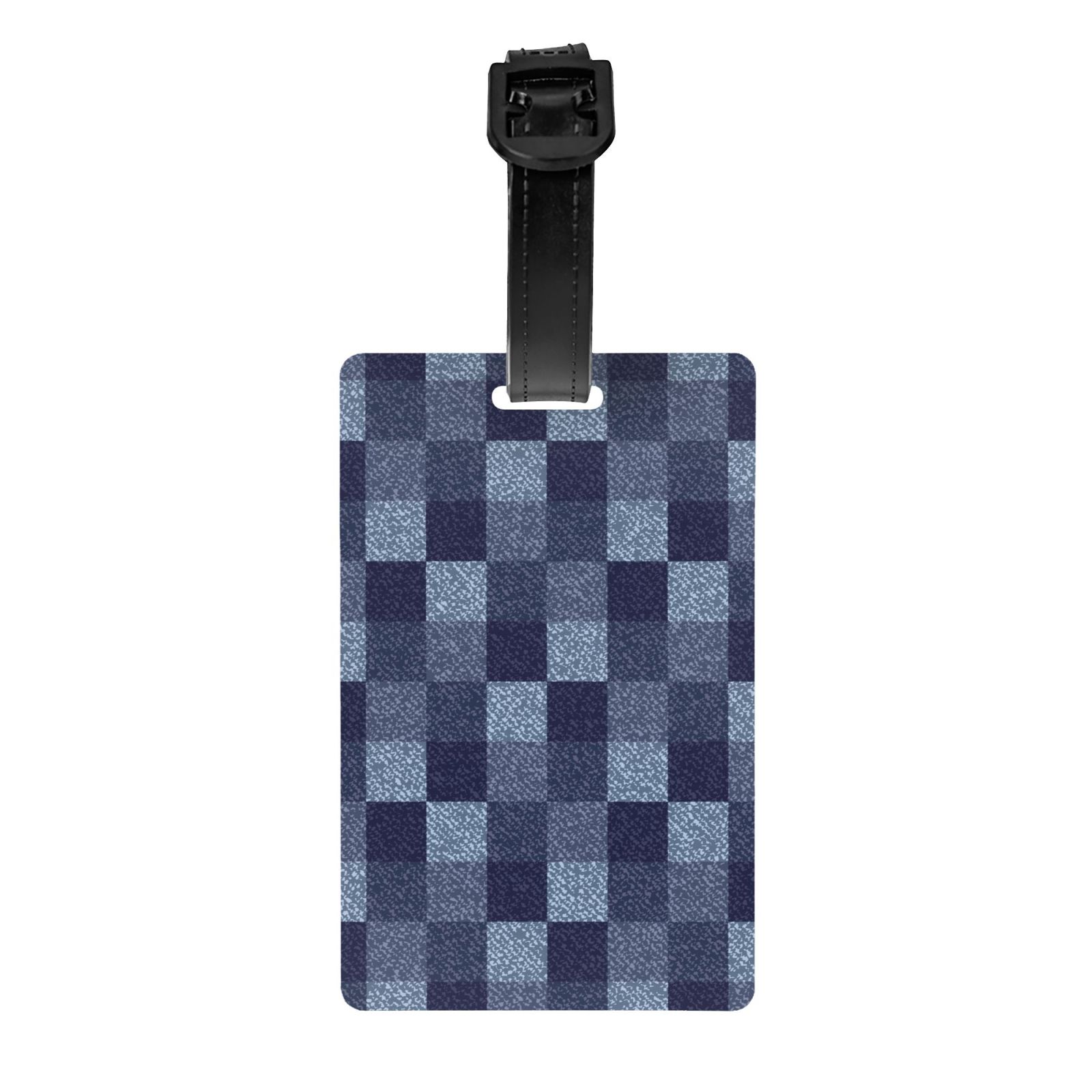 Junzan Luggage Tag For Suitcase Blue Gingham Buffalo Check Print ...