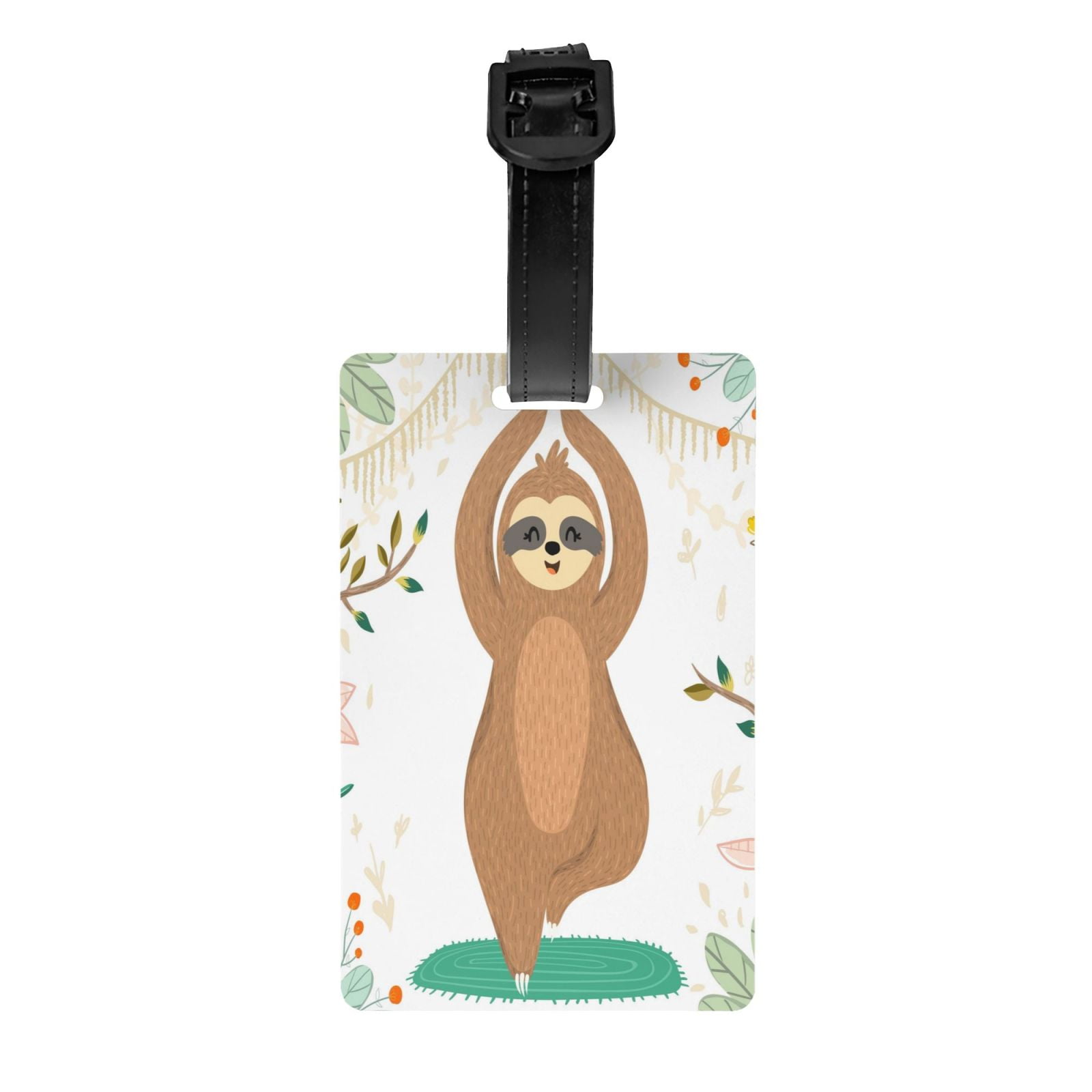Junzan Luggage Tag For Suitcase Cute Sloth In Yoga Pose Tree Print ...