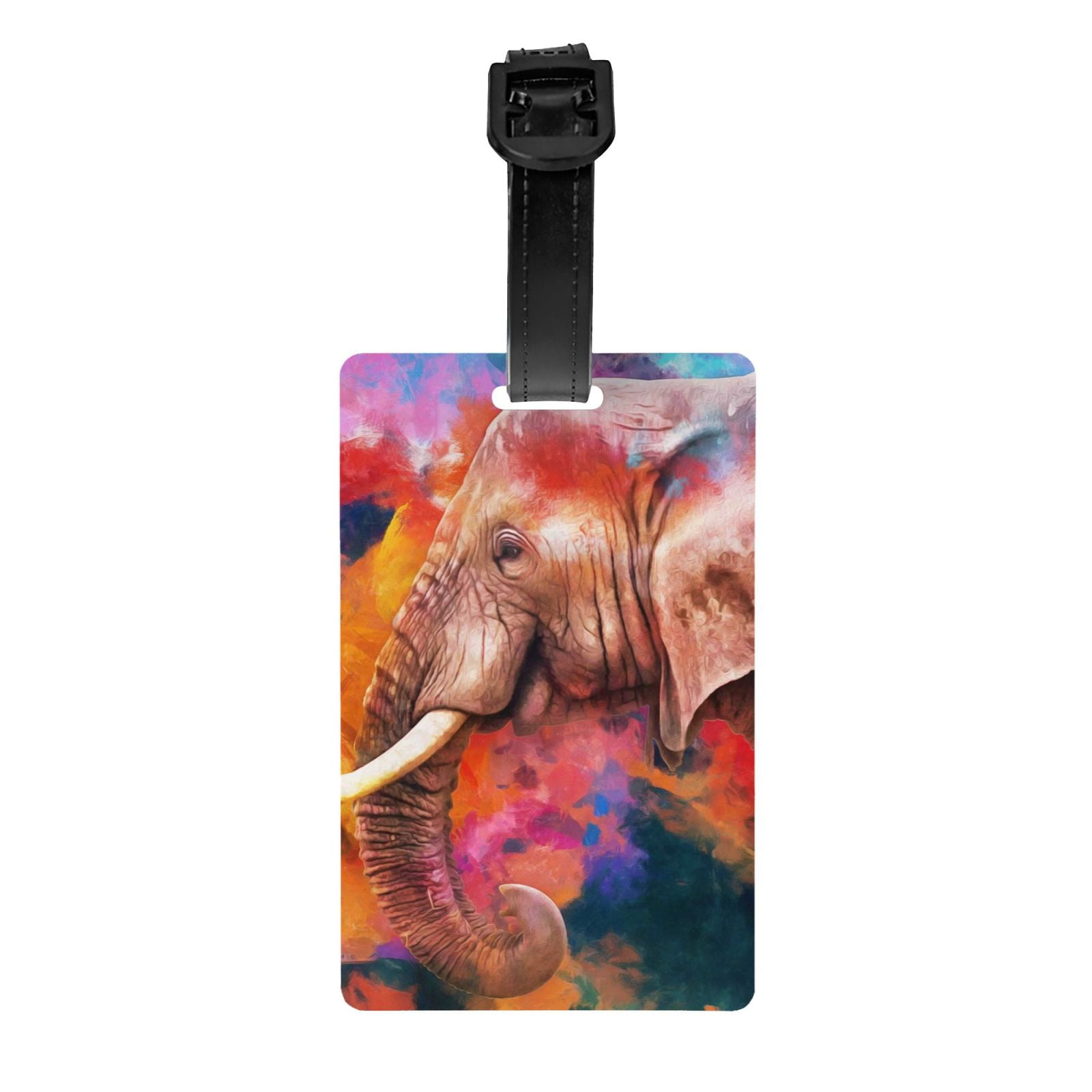 Junzan Luggage Tag For Suitcase Oil Paintings Of Elephants Print ...
