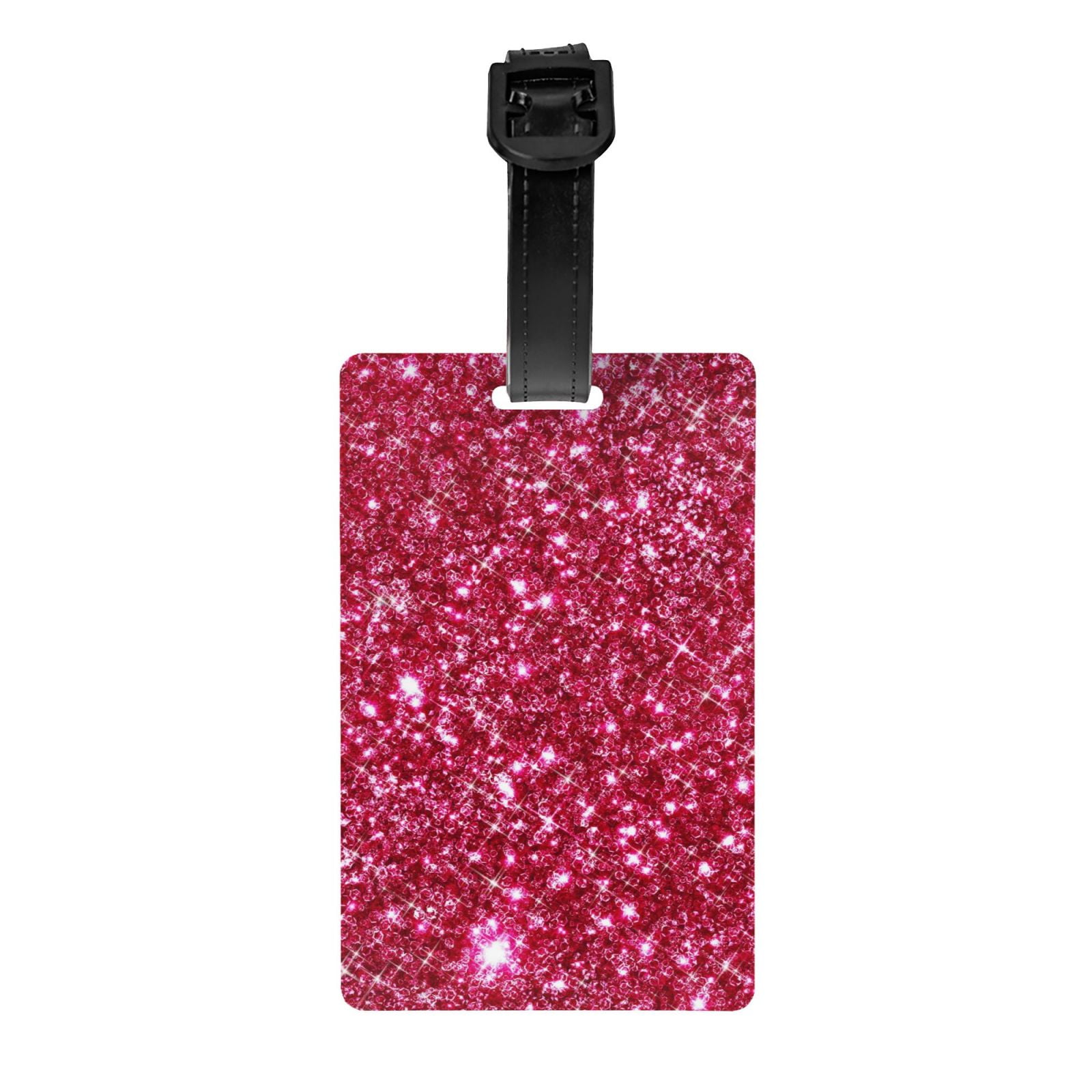 Junzan Luggage Tag For Suitcase Pink Glitter Print Luggage Tag With Id ...