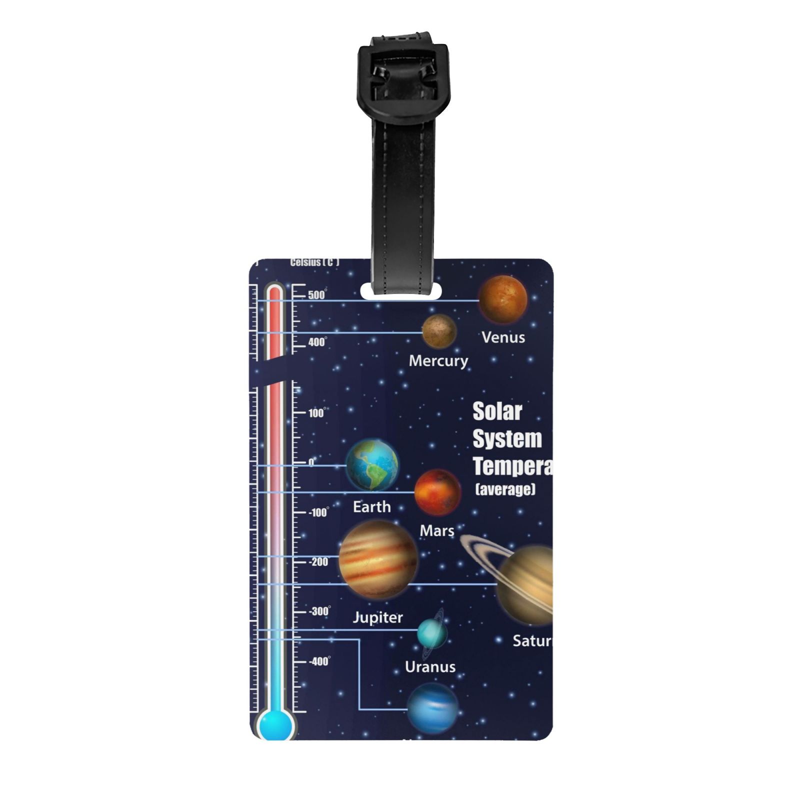 Junzan Luggage Tag For Suitcase Solar System Temperatures Diagram Print ...