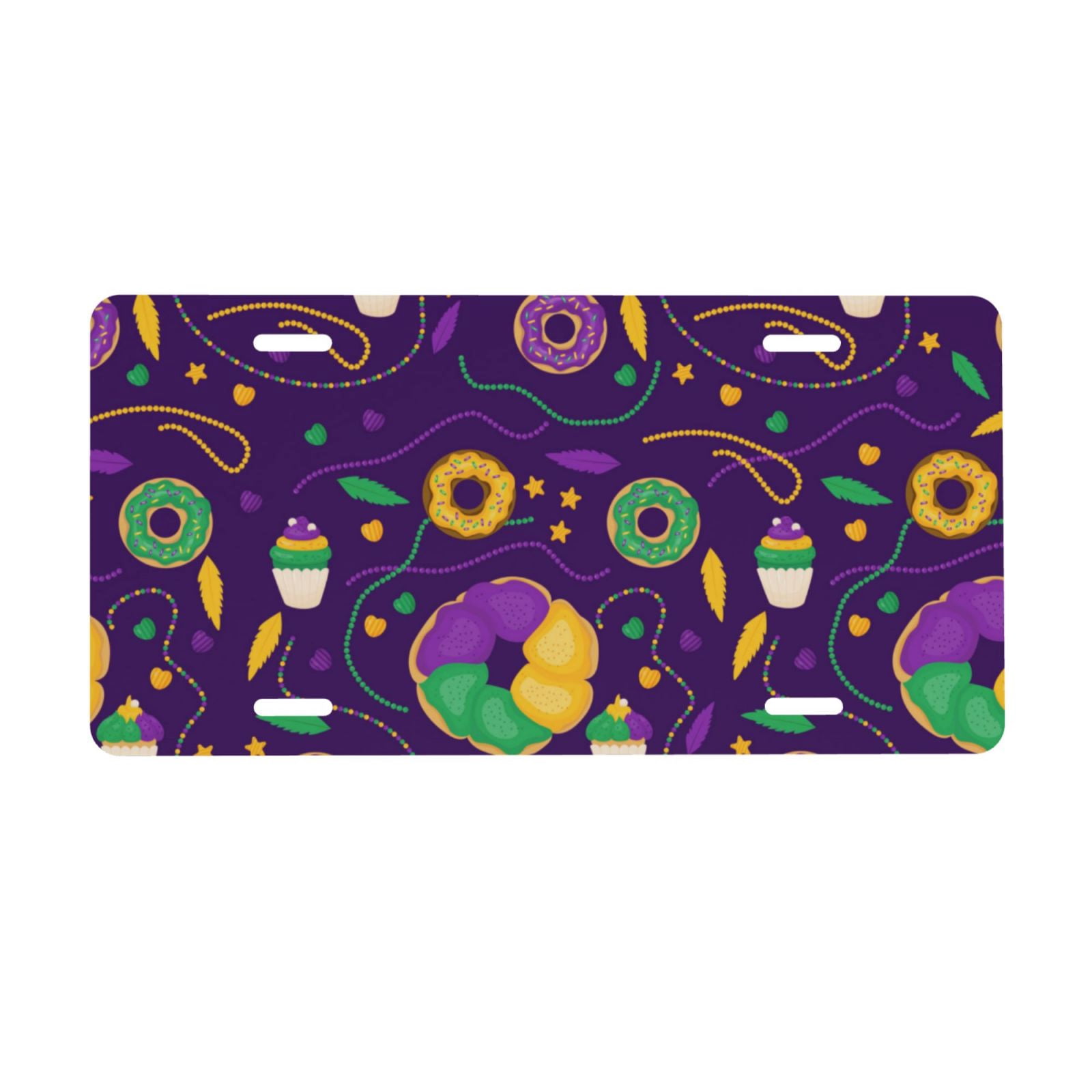 Junzan Mardi Gras And Donuts Front License Plate Covers Decorative Car ...