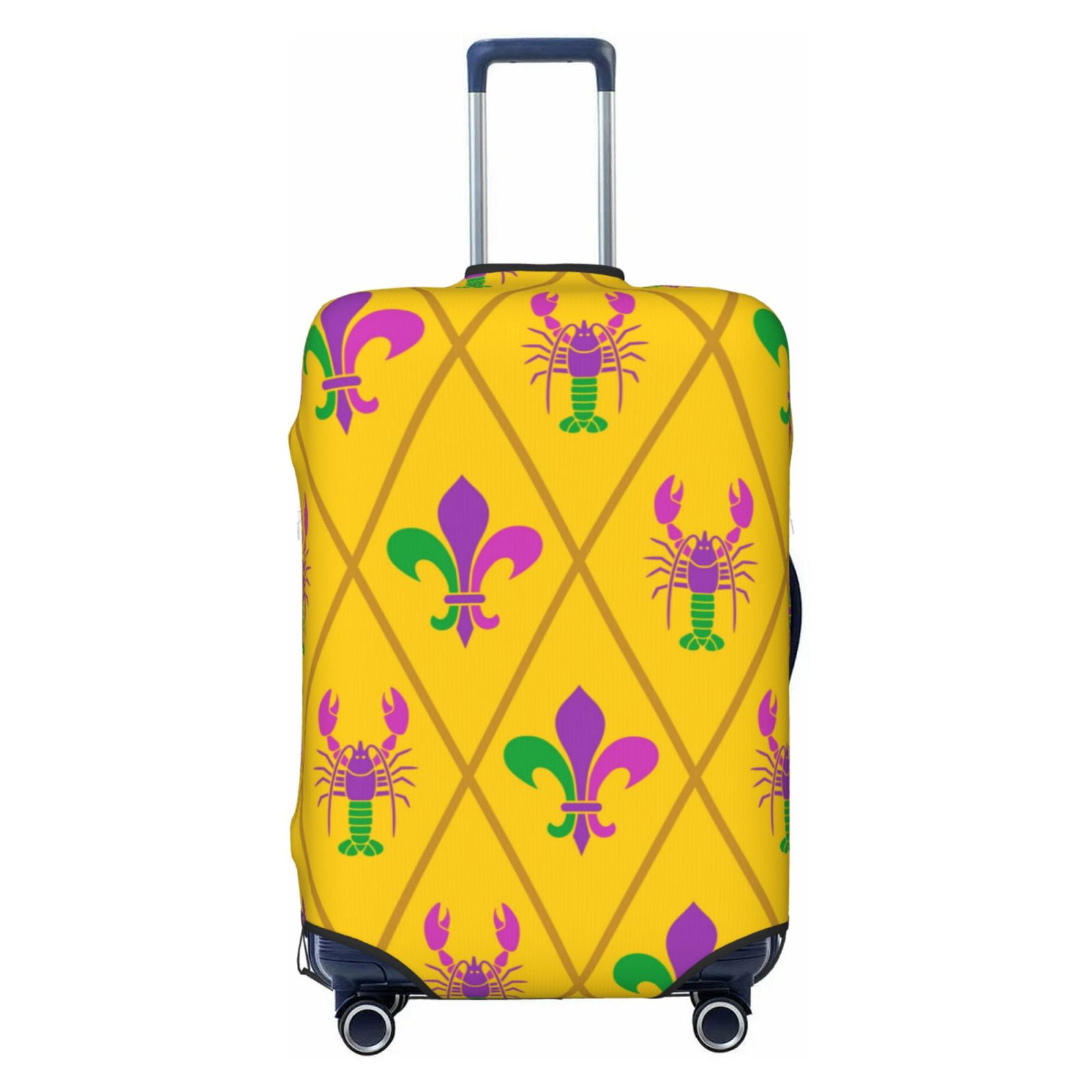 Junzan Mardi Gras Crayfish And Fleur De Lis Print Washable Luggage ...