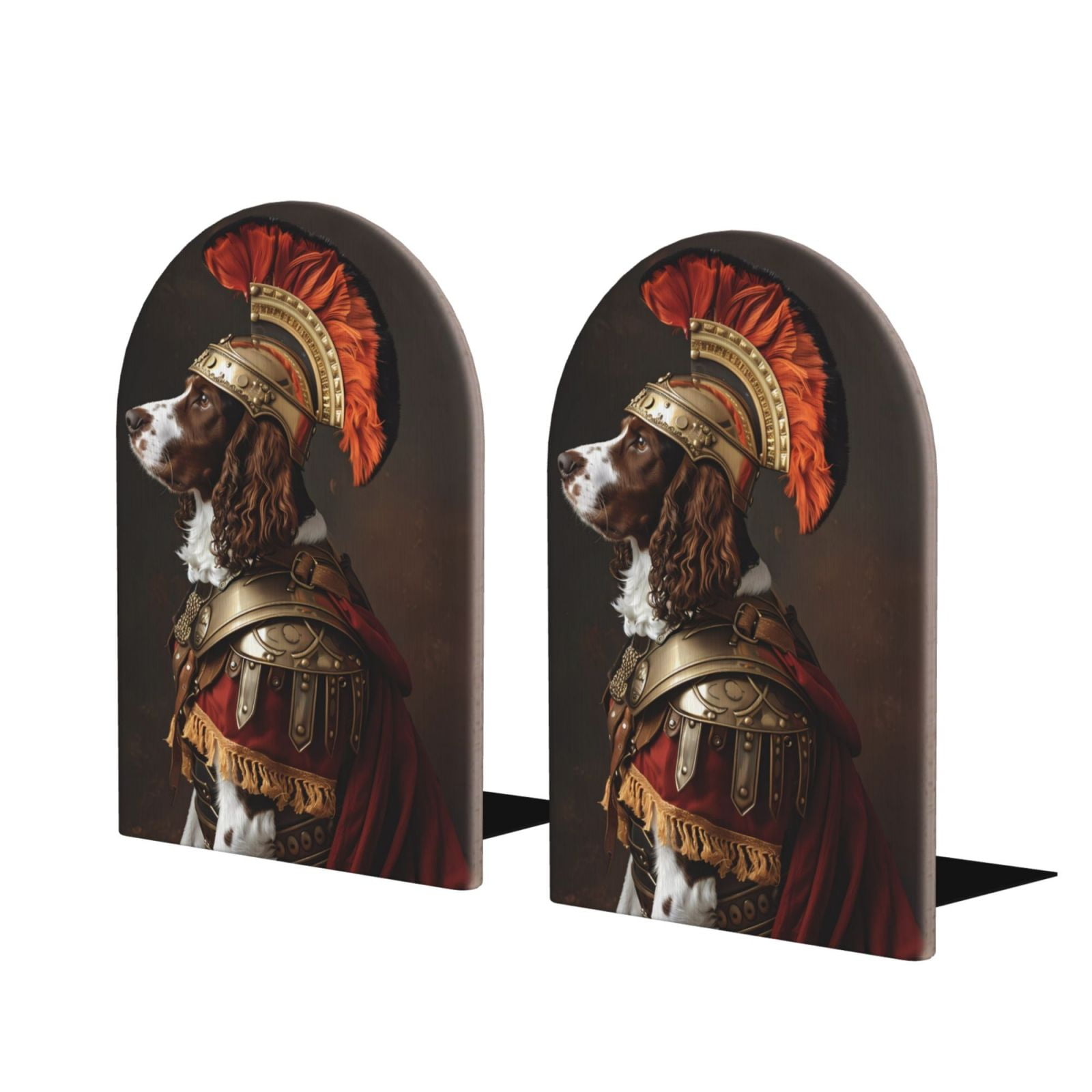 Junzan Medieval Knight Dog for Wood Bookends,1 Pair Book Ends for ...