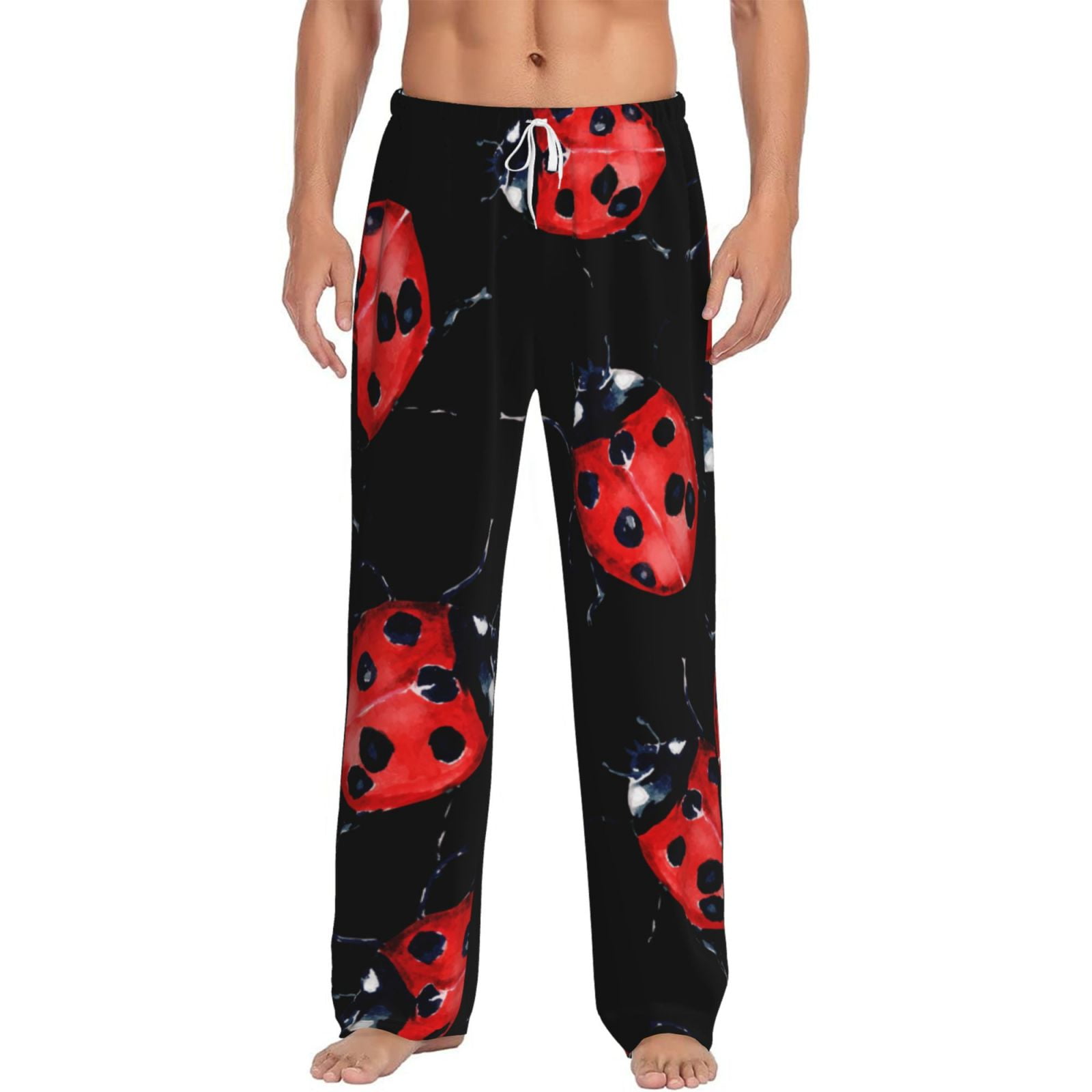 Junzan Men'S Pajama Pants Beautiful Red Ladybug Sleepwear Pants Pj ...
