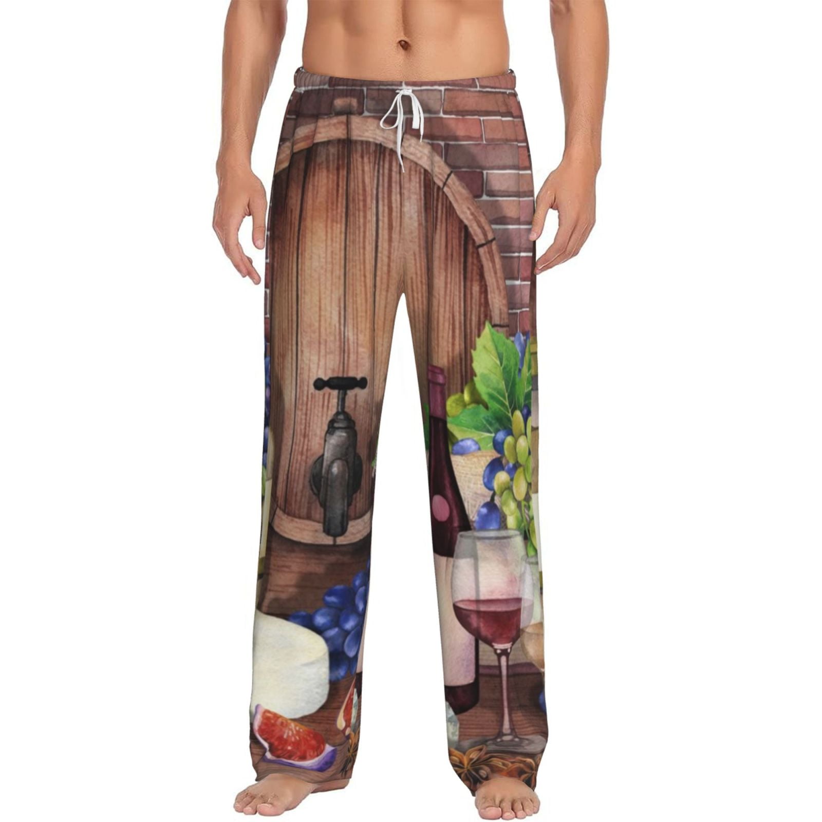 Junzan Men'S Pajama Pants Bottle Glass Red Wine Sleepwear Pants Pj ...