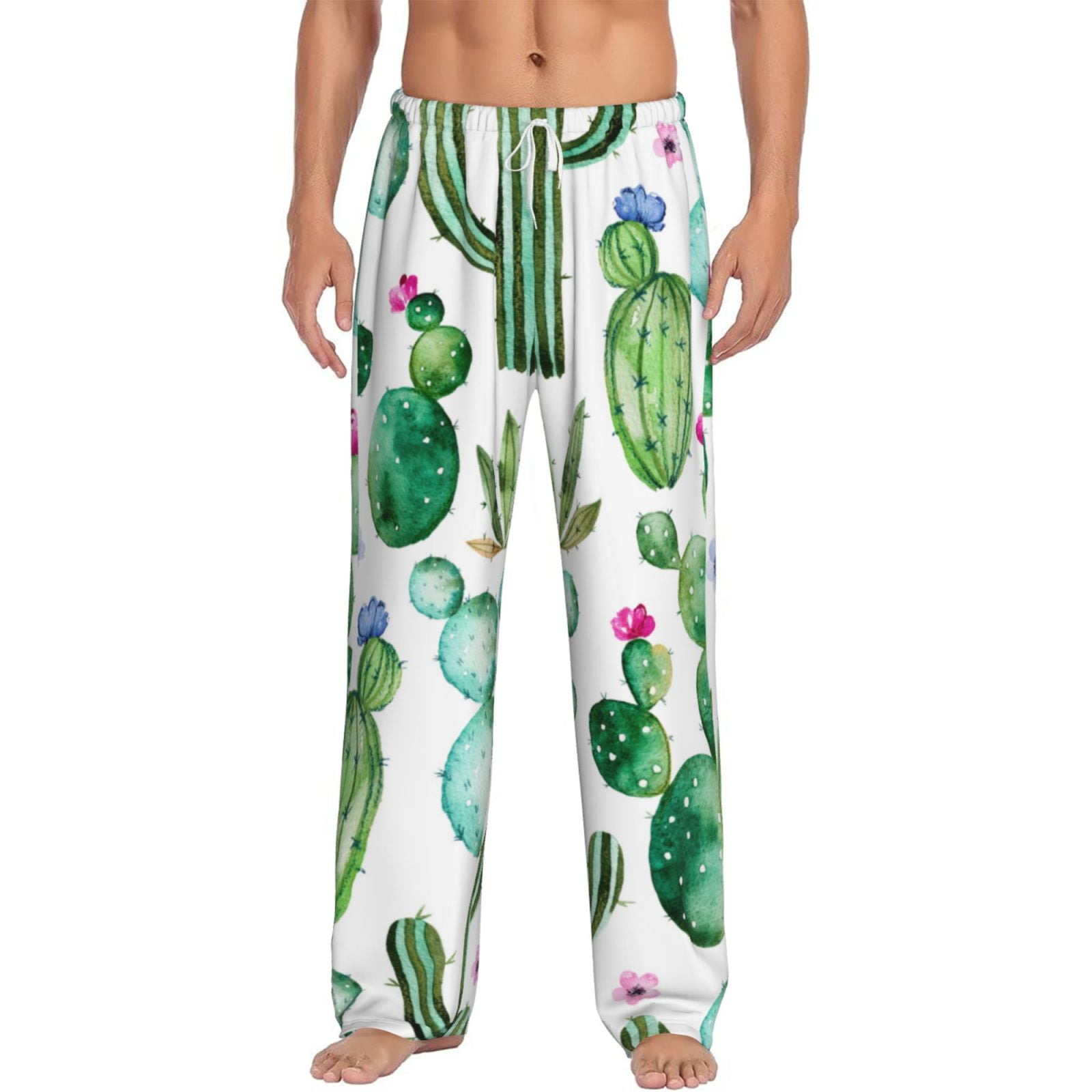 Junzan Men'S Pajama Pants Cactus Plants1 Sleepwear Pants Pj Bottoms ...