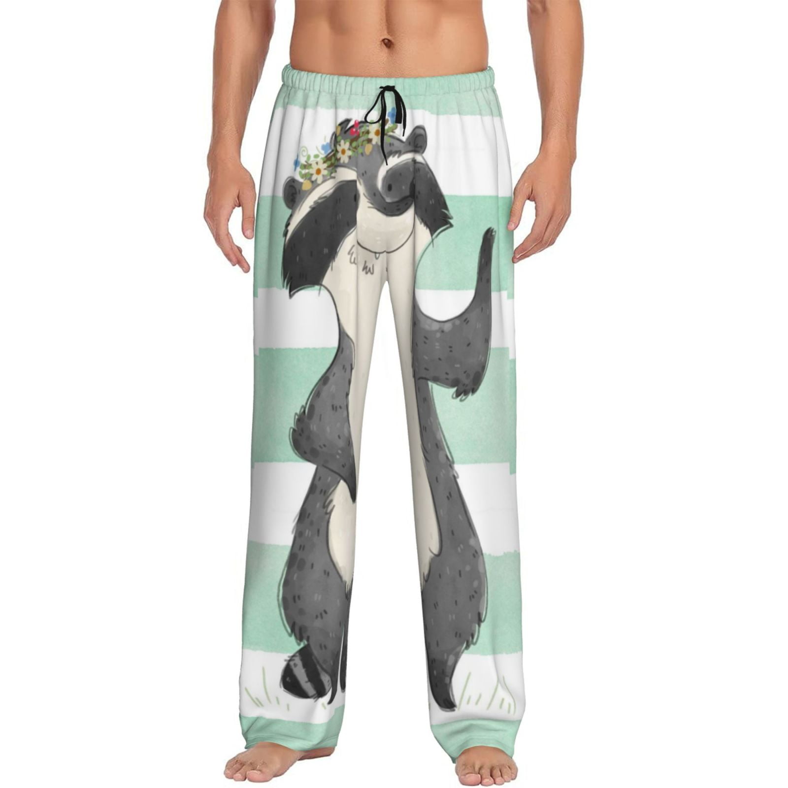 Junzan Men'S Pajama Pants Cute Raccoon Sleepwear Pants Pj Bottoms ...