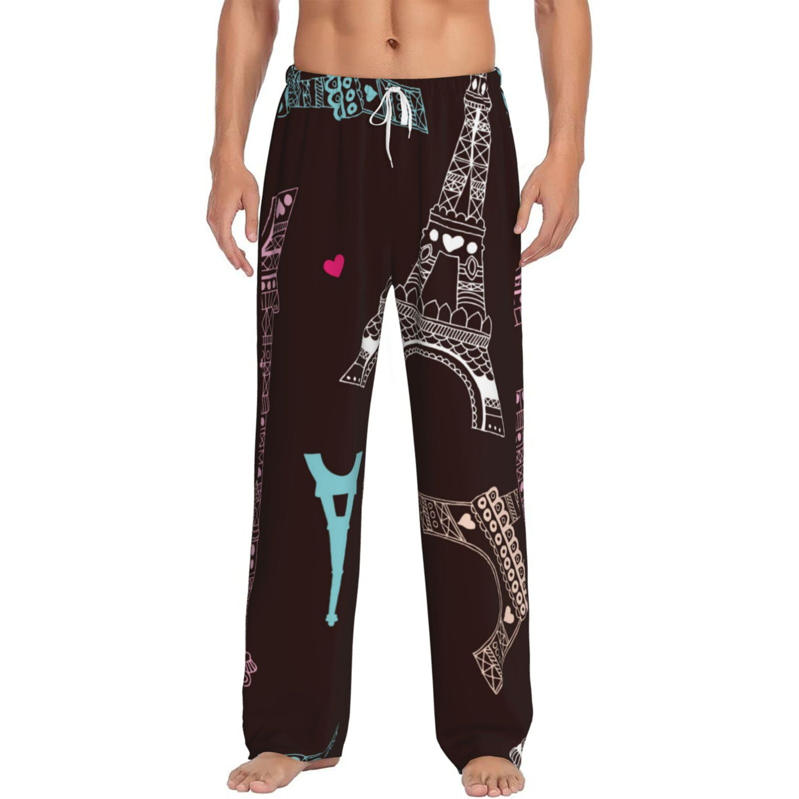 Junzan Men'S Pajama Pants Eiffel Tower Sleepwear Pants Pj Bottoms ...
