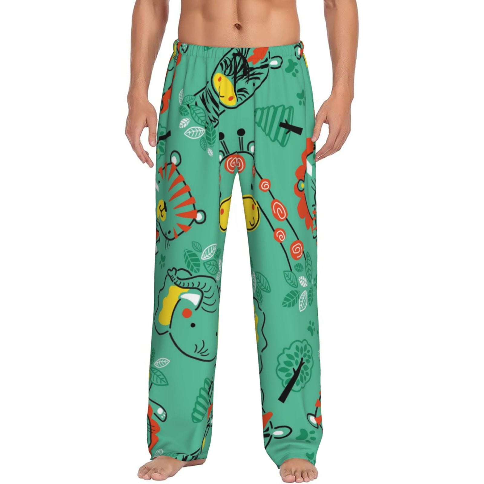 Junzan Men'S Pajama Pants Funny Animals In Jungle Sleepwear Pants Pj ...