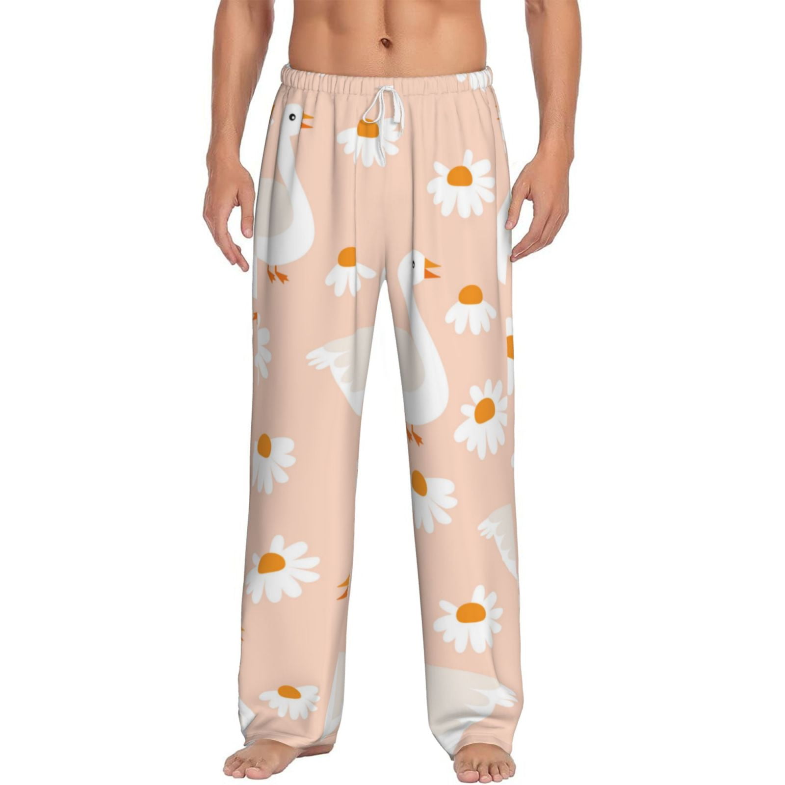 Junzan Men'S Pajama Pants Geese And Flower Sleepwear Pants Pj Bottoms ...