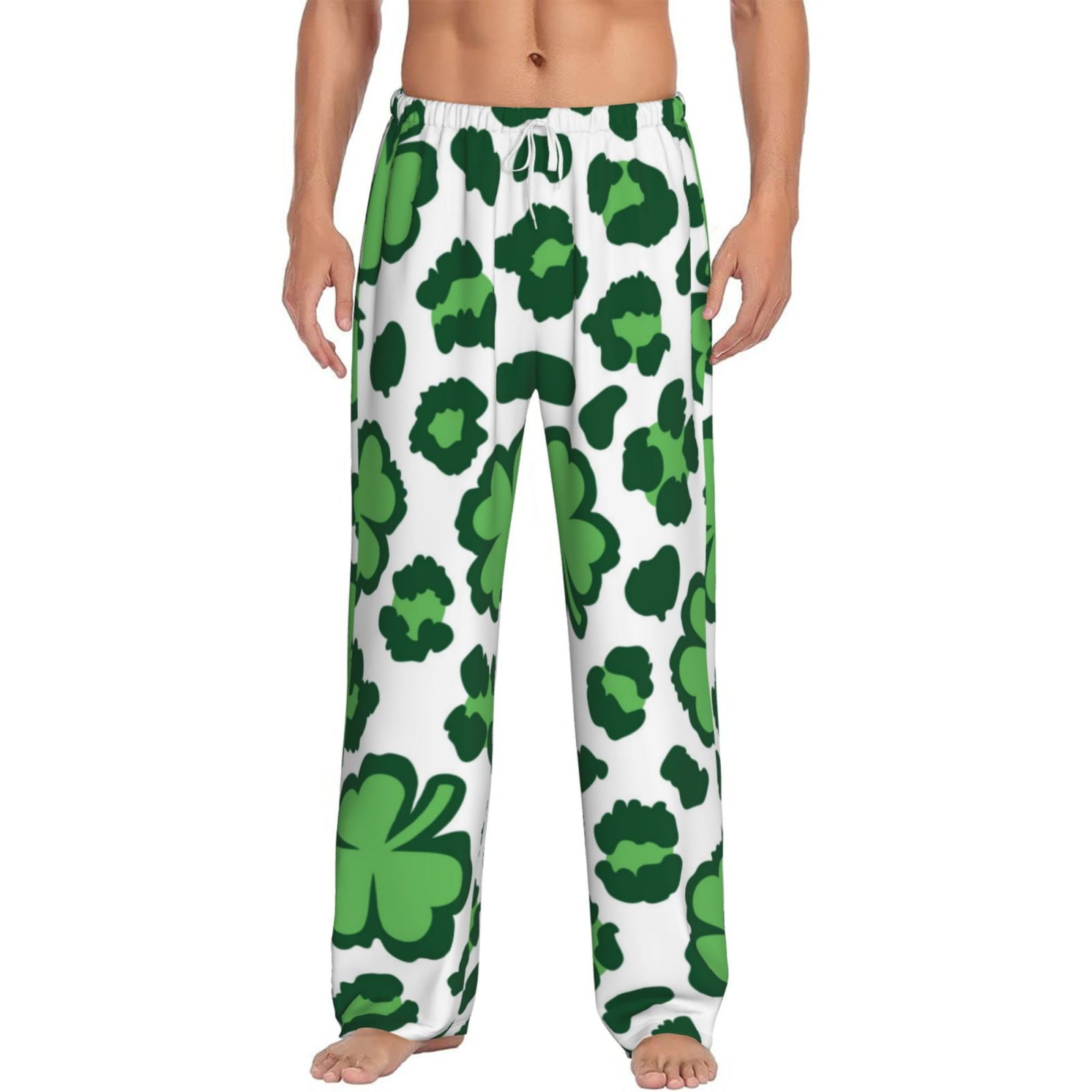 Junzan Men'S Pajama Pants Leopard Print St. Patrick'S Day Sleepwear ...