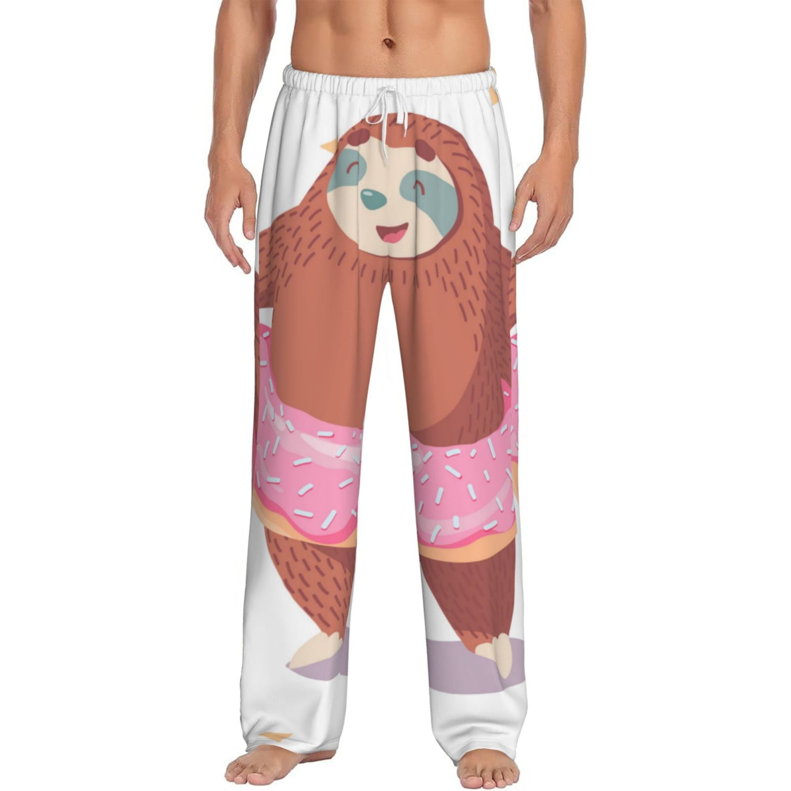 Junzan Men'S Pajama Pants Sloth With Donuts1 Sleepwear Pants Pj Bottoms ...