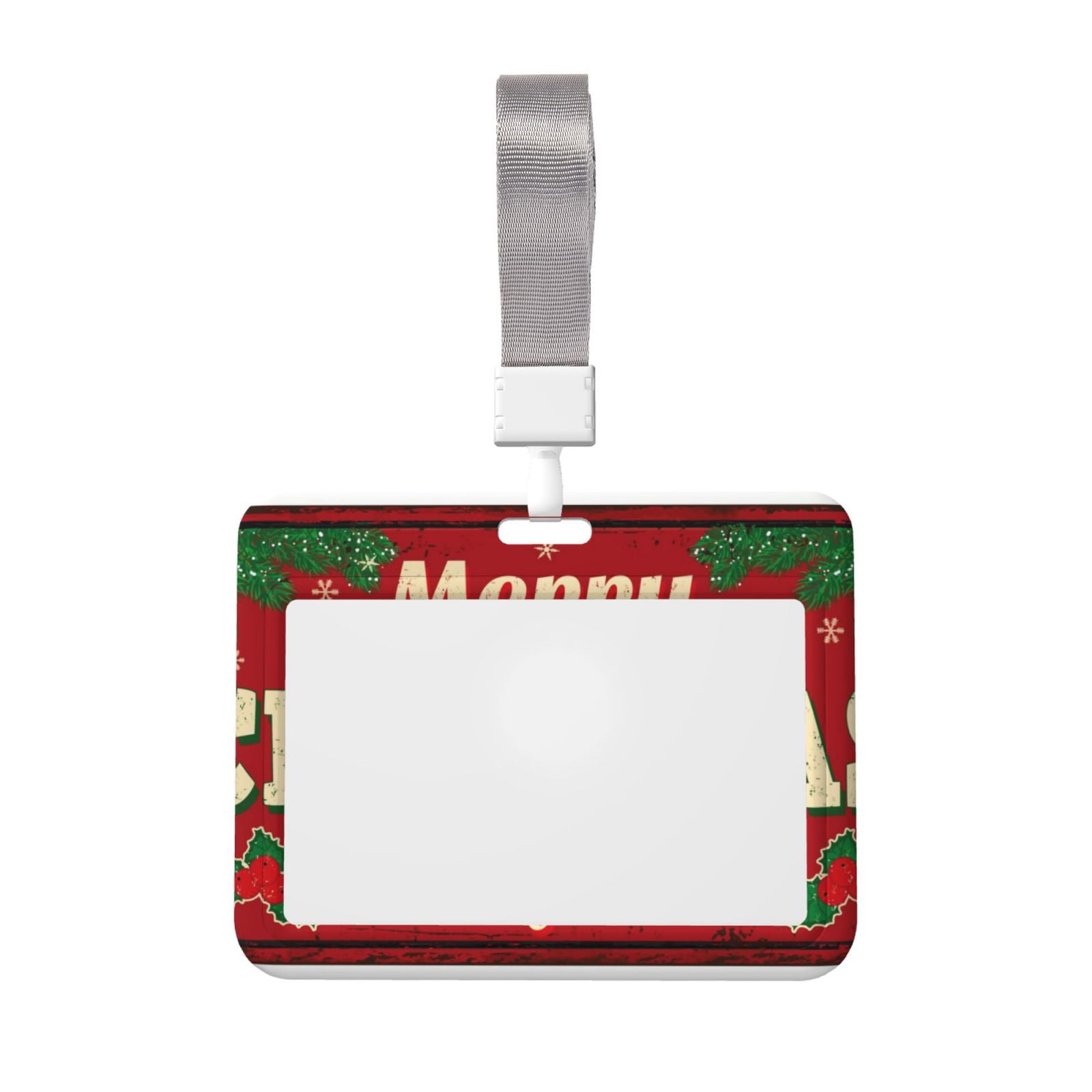 Junzan Merry Christmas Id Badge Holder With Windows Key Card Work Badge ...
