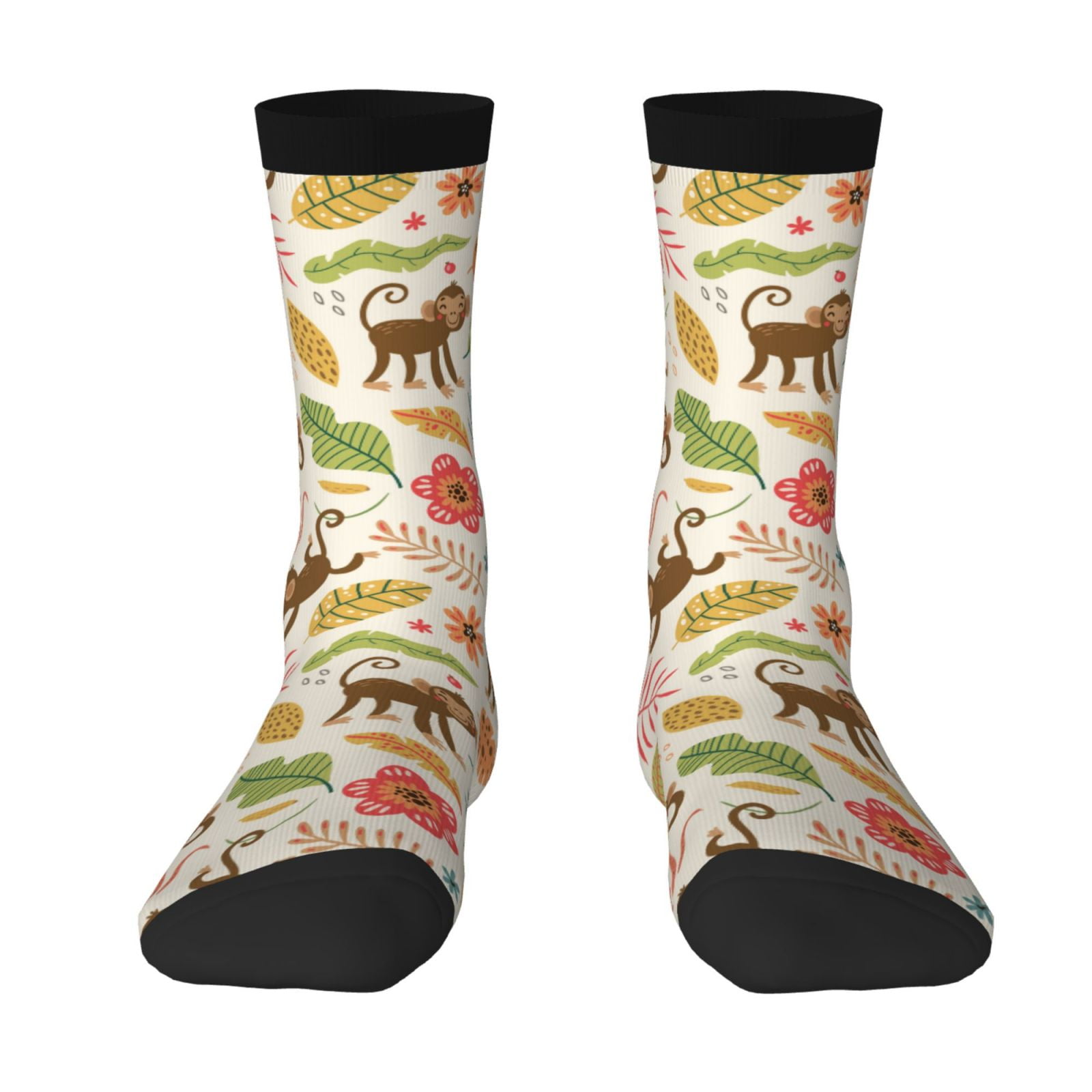 Junzan Monkeys In The Jungle Mens Funny Socks For Men Women Colorful ...