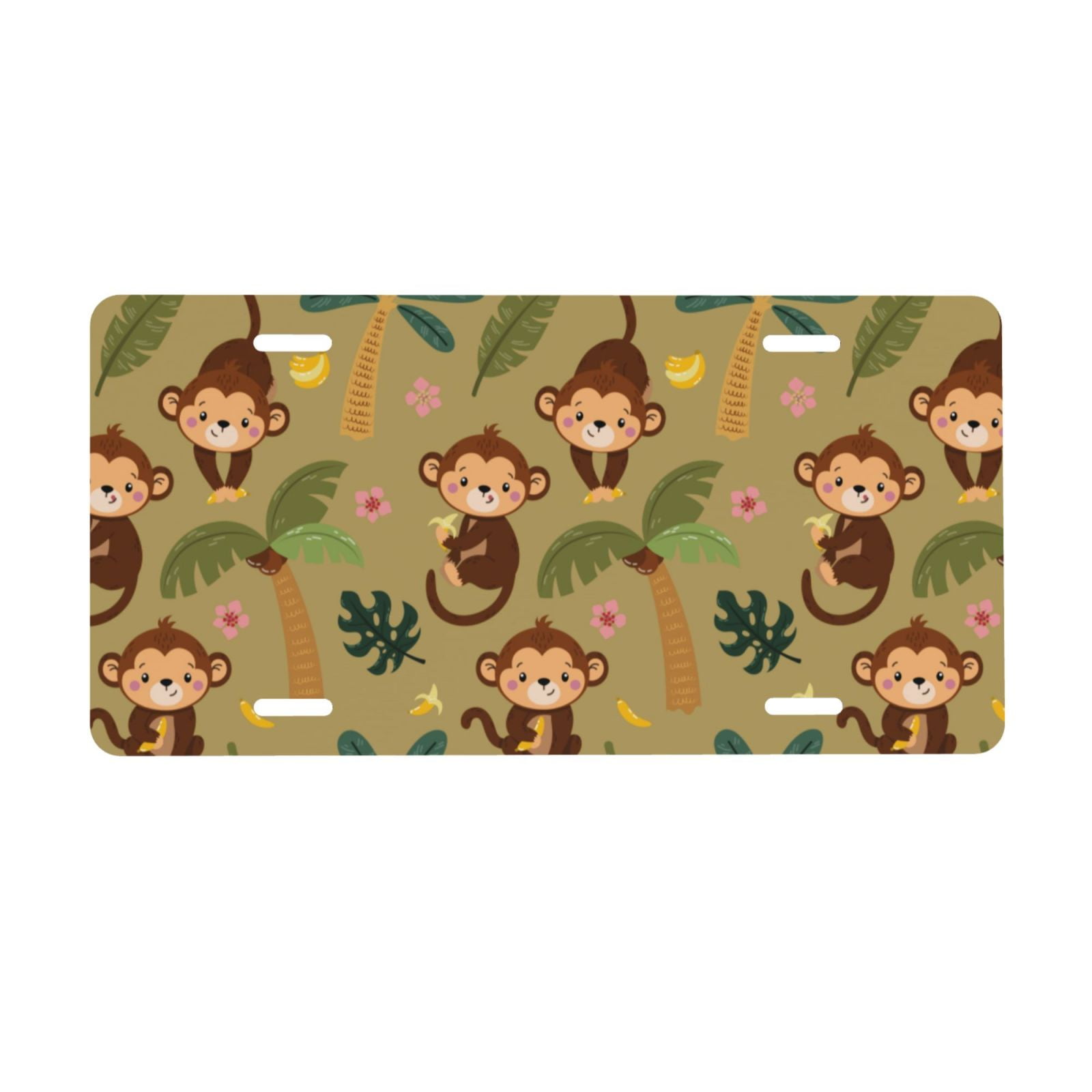 Junzan Monkeys Swinging From Palms Front License Plate Covers ...