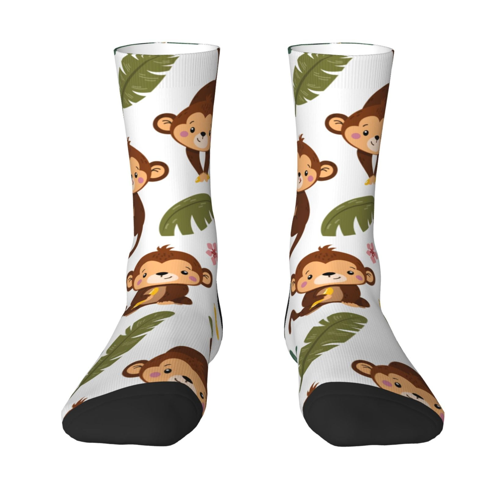 Junzan Monkeys Swinging From Palms Mens Funny Socks For Men Women ...