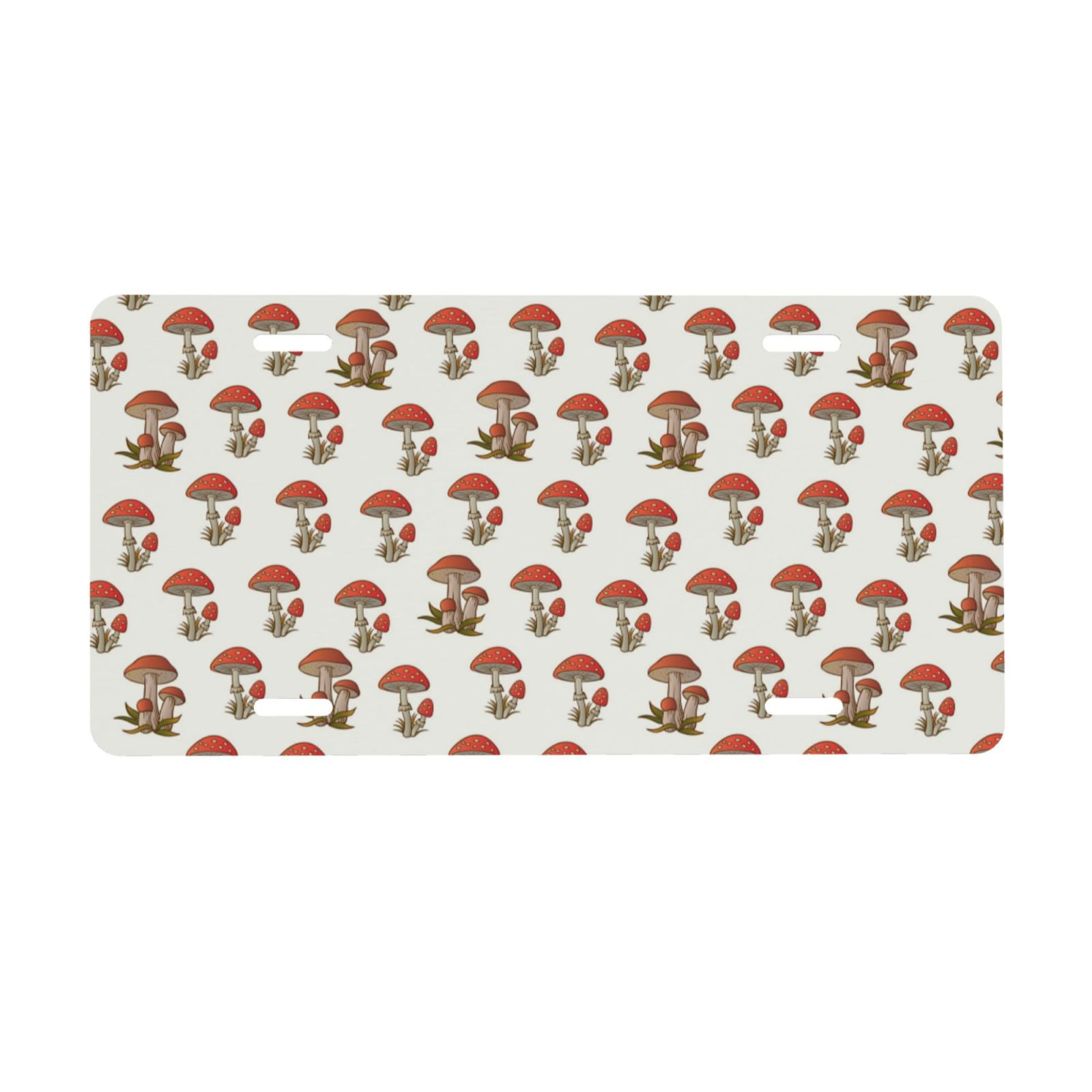 Junzan Mushroom Front License Plate Covers Decorative Car Metal Plates ...