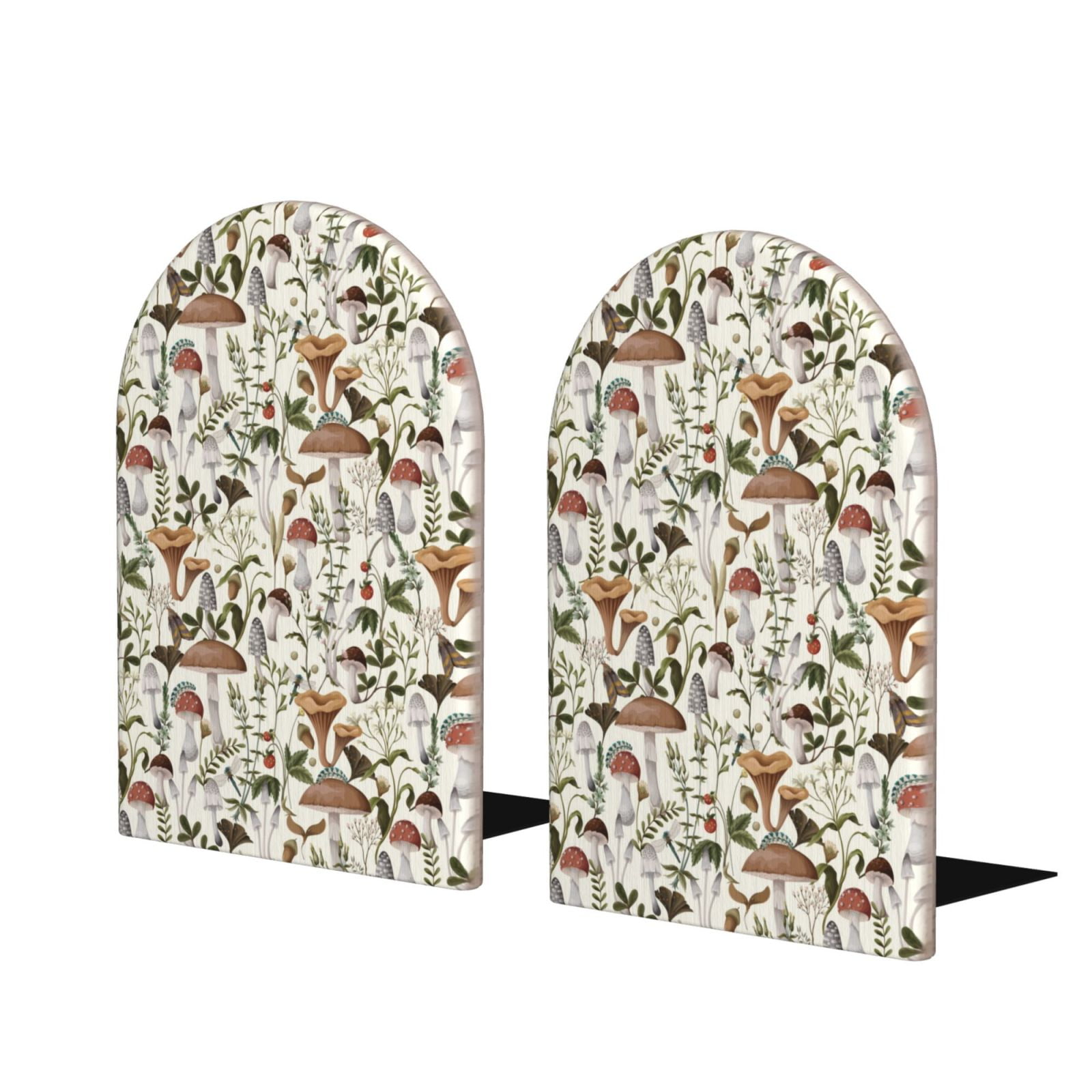 Junzan Mushroom Garnish for Wood Bookends,1 Pair Book Ends for Shelves ...