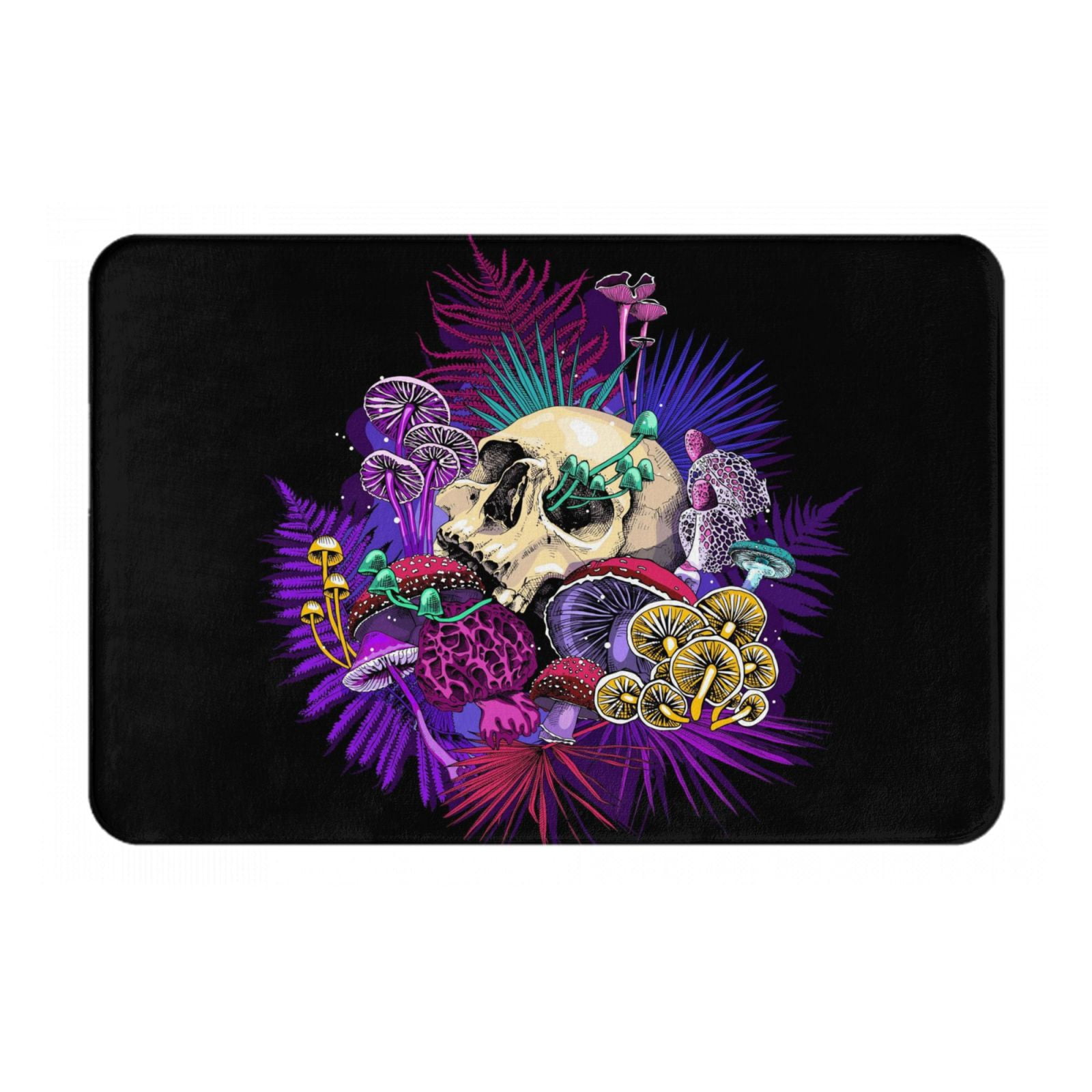 Junzan Mushrooms And Skull Custom Funny Welcome Doormat Personalized ...