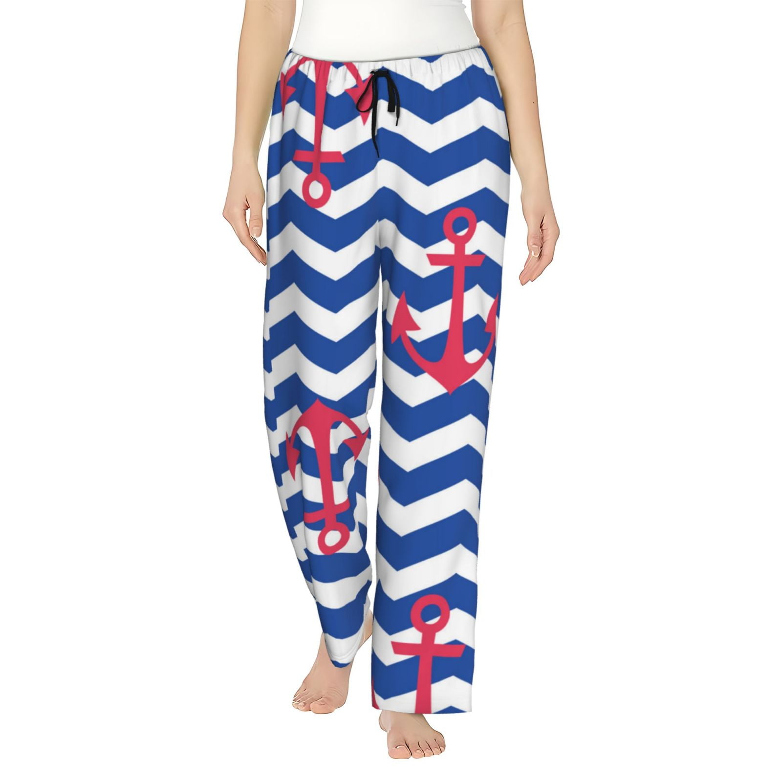 Junzan Nautical Anchors Women'S Pajama Pants Drawstring Comfy Sleep ...