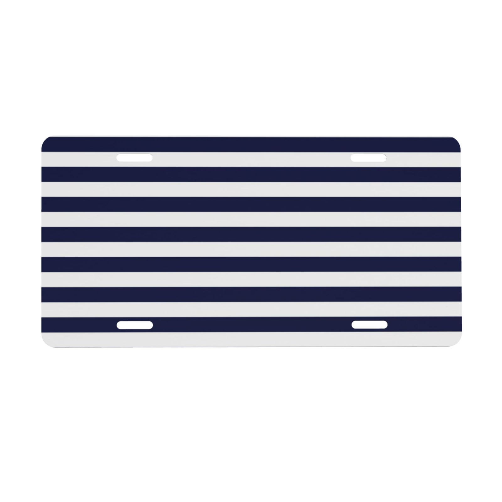 Junzan Navy Blue And White Stripes Front License Plate Covers ...