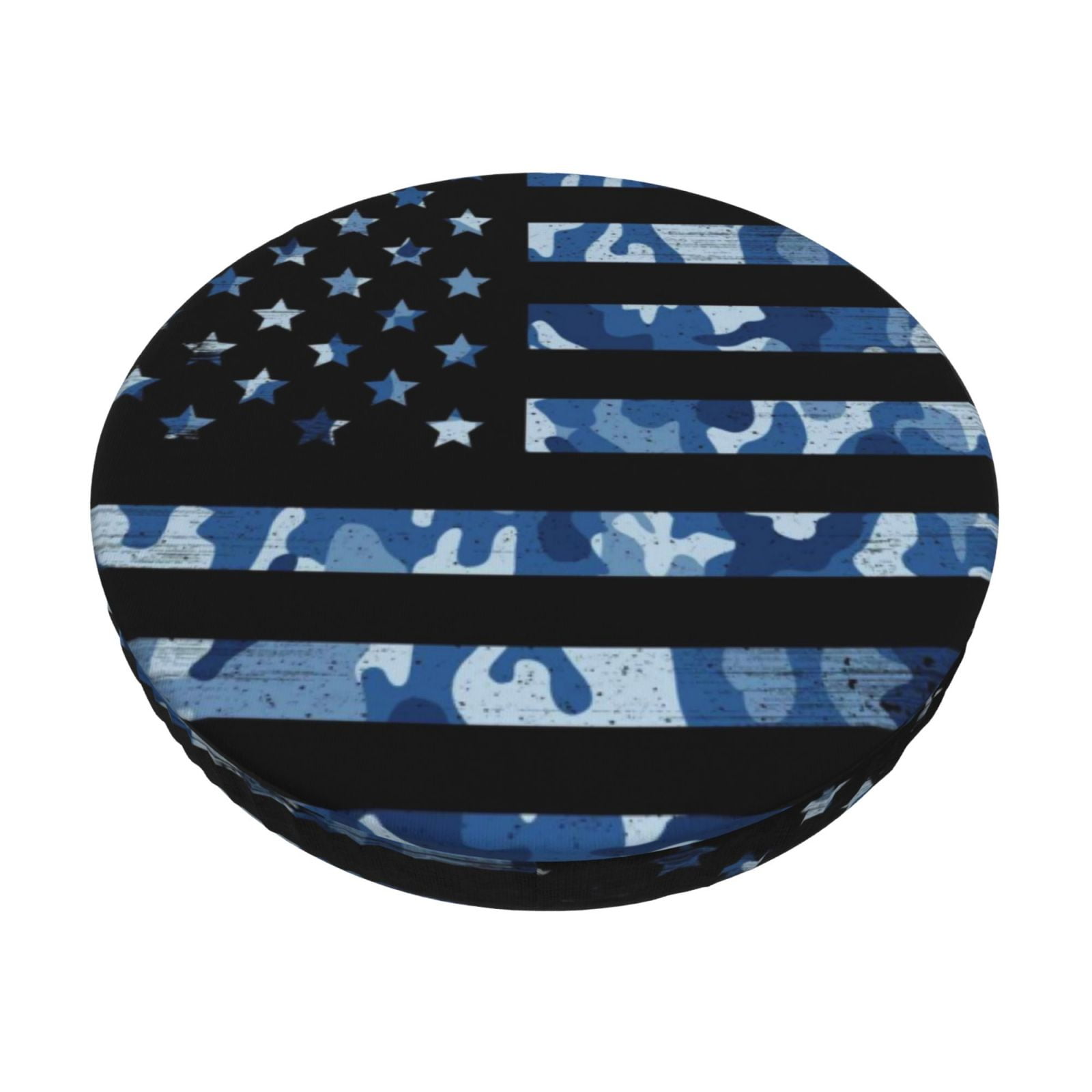 Junzan Navy Camouflage American Flag Bar Stool Cover Round Seat Cushion ...