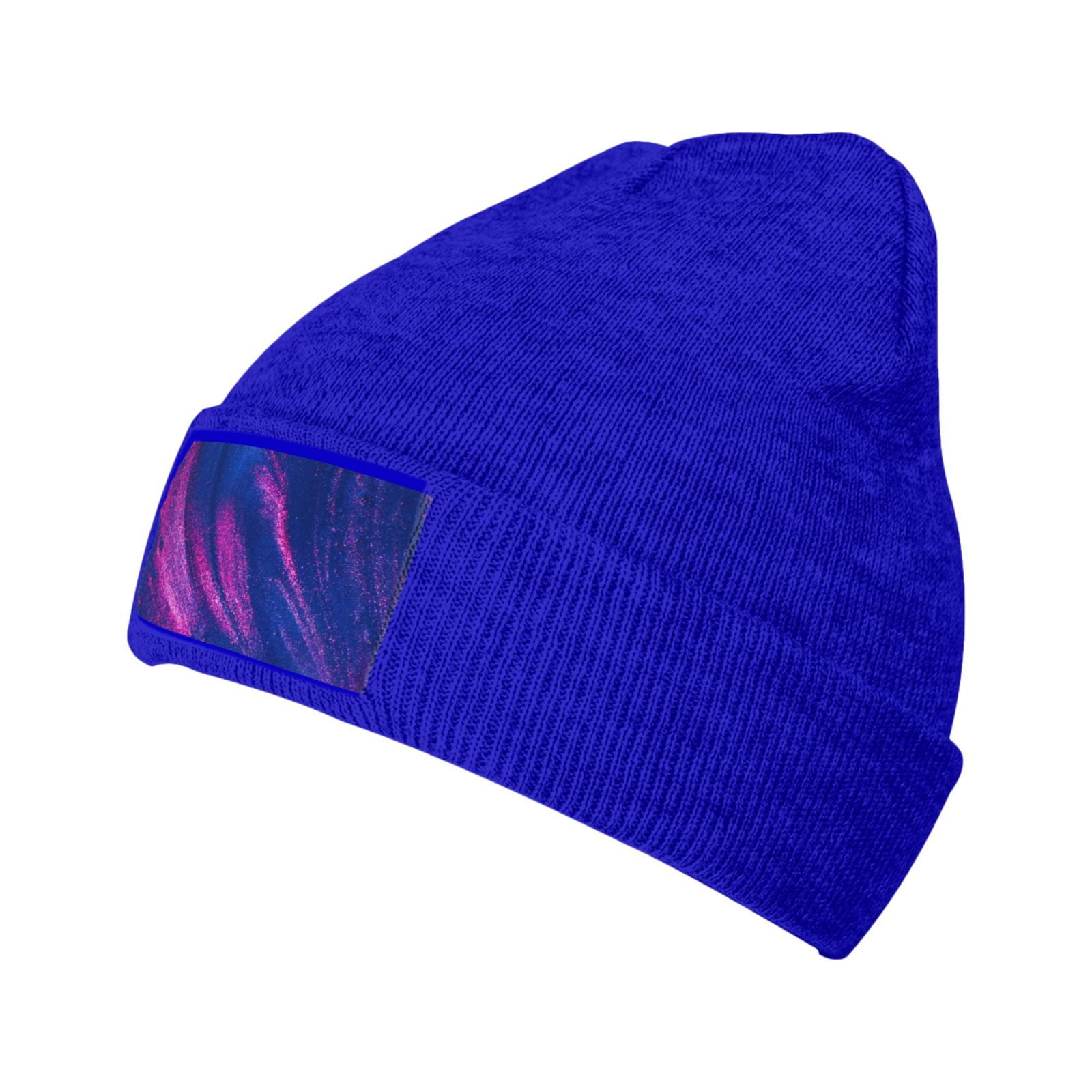 Junzan Neon Gradient Blue Mens Winter Hats Thick Knit Cuff Beanie Cap ...