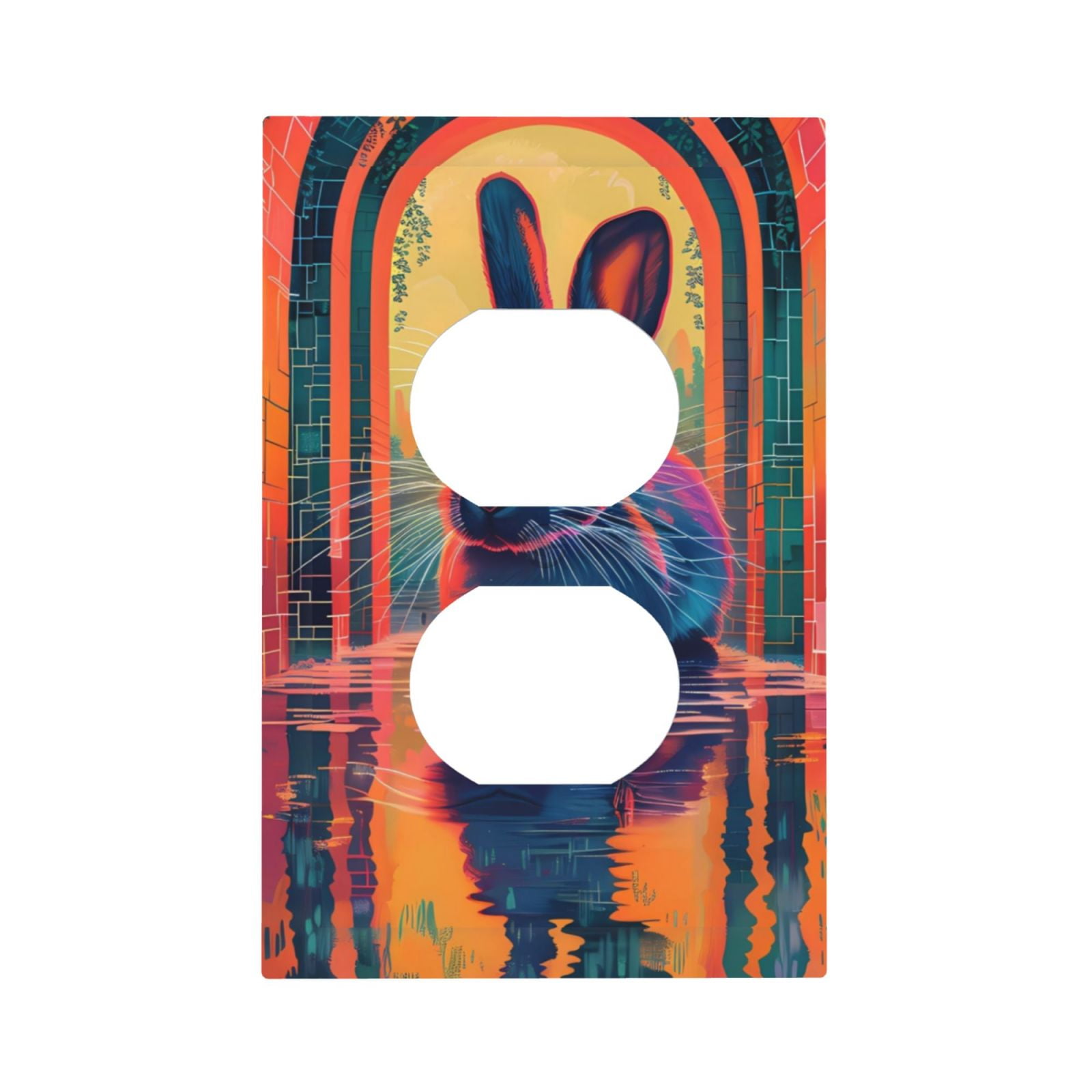 Junzan Neon Rabbit In Archway for Electrical Outlet Covers, 5" x 3 ...